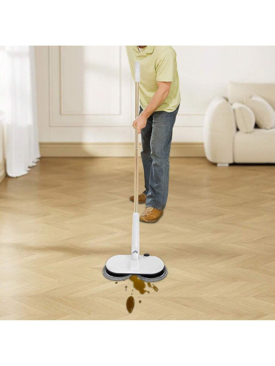 White Cordless Electric Mop 150rpm Electric Spin Mop For Hardwood Tile ...