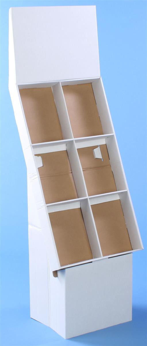 White Corrugated Cardboard Magazine Holder Displays (6) 9-1/2 x 11-1/2 ...