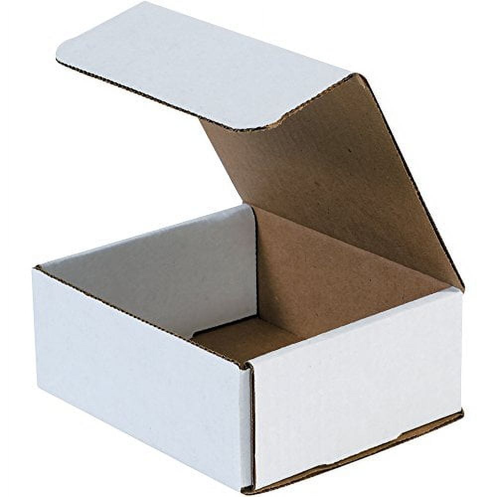 White Corrugated Cardboard Mailing Boxes, 6 3/16 X 5 3/8 X 2 1/2 Inches ...