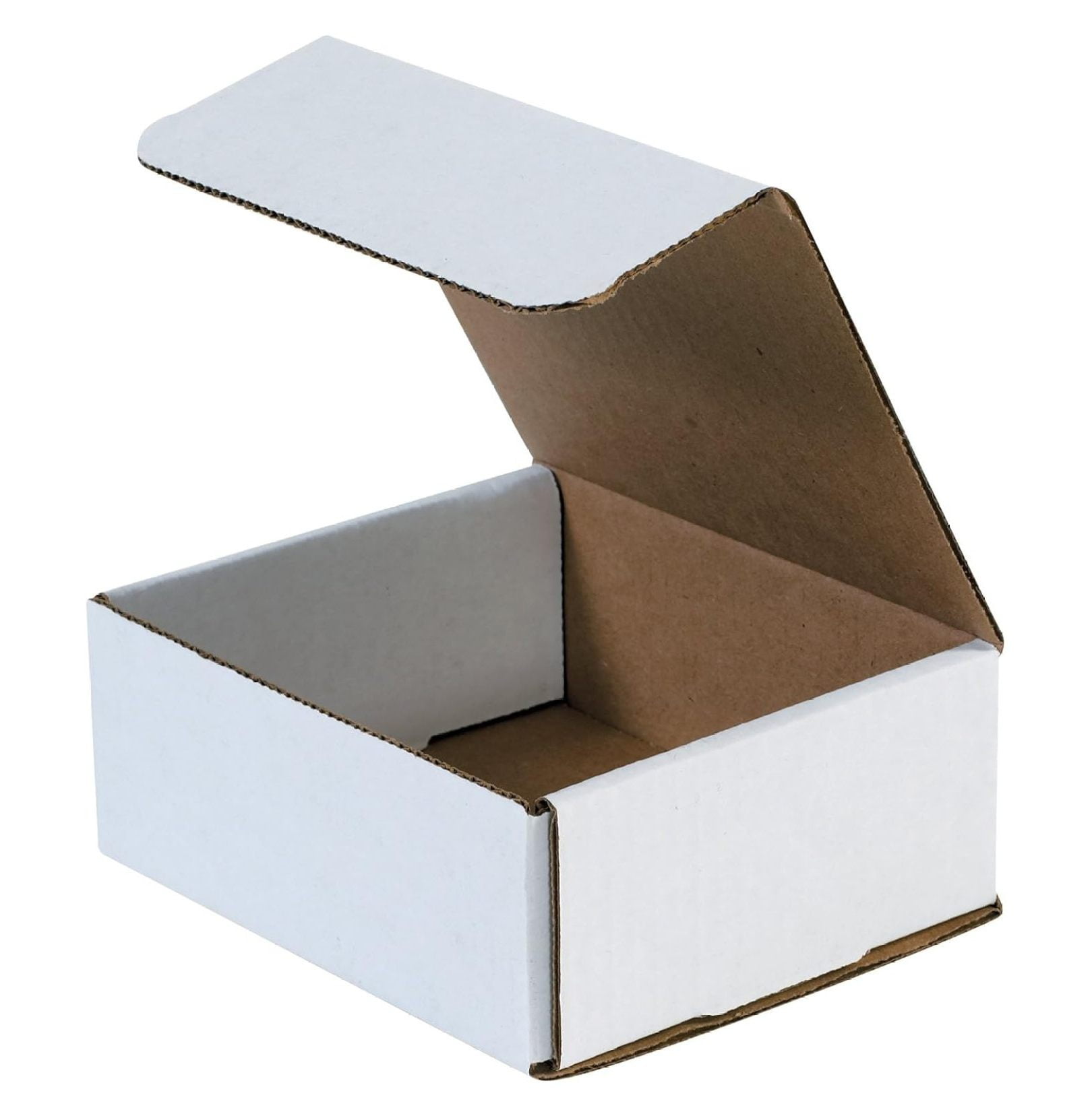 White Corrugated Cardboard Mailing Boxes, 6 3/16 x 5 3/8 x 2 1/2 Inches ...