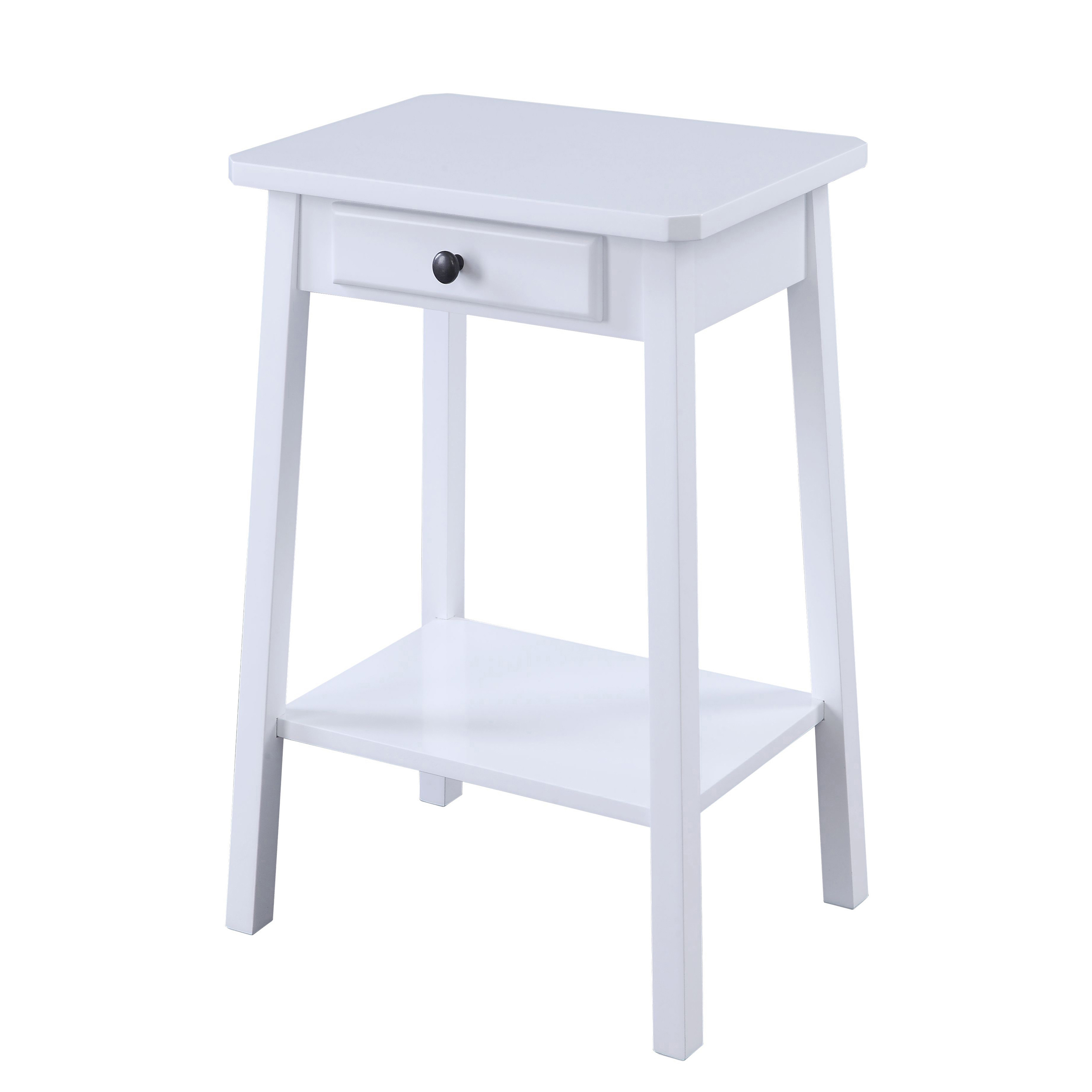 White Cottage Style End Table with Drawer & Shelf | Versatile Side ...