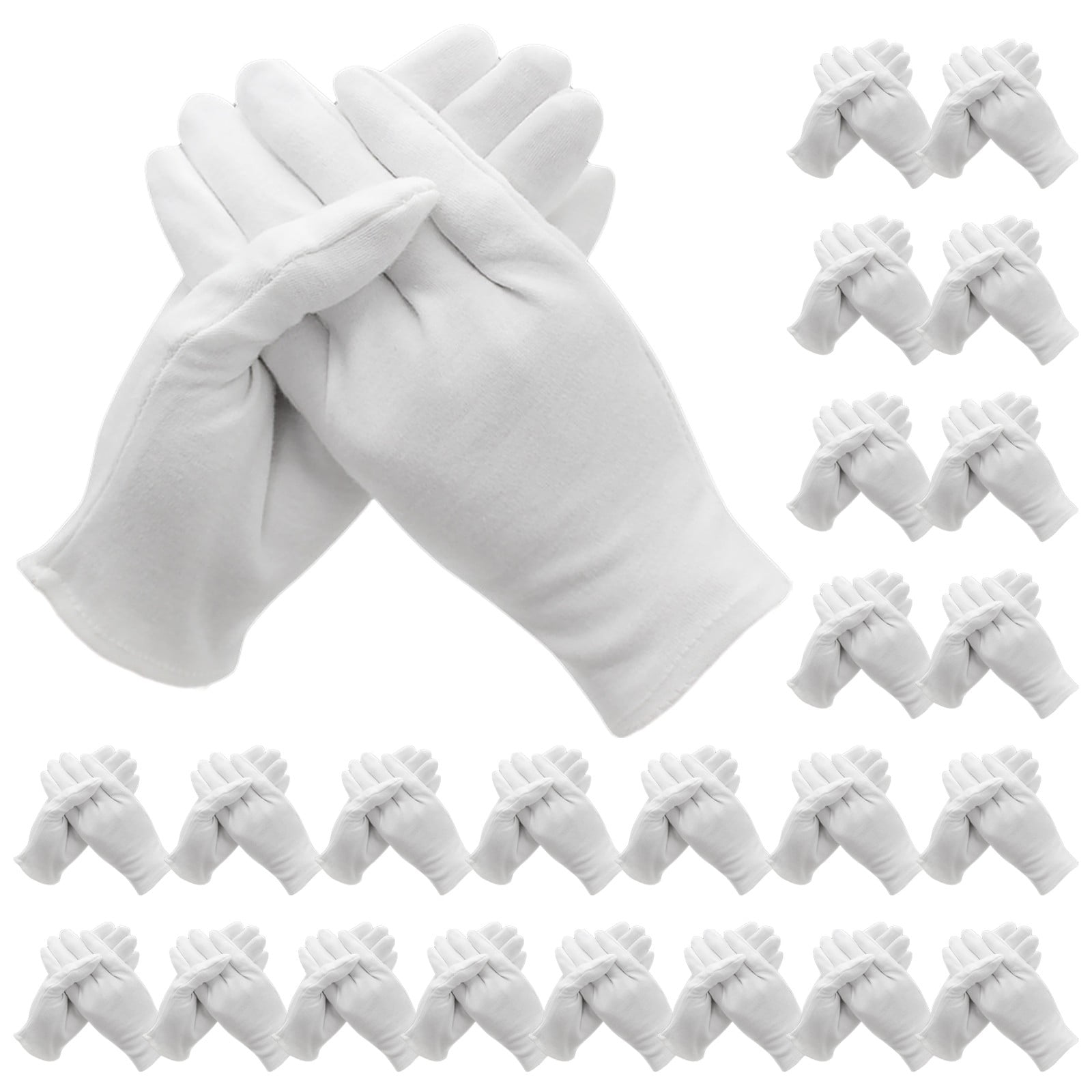 White Cotton Gloves Ideal For Dry Hands Cosmetic Use Ease Hand ...