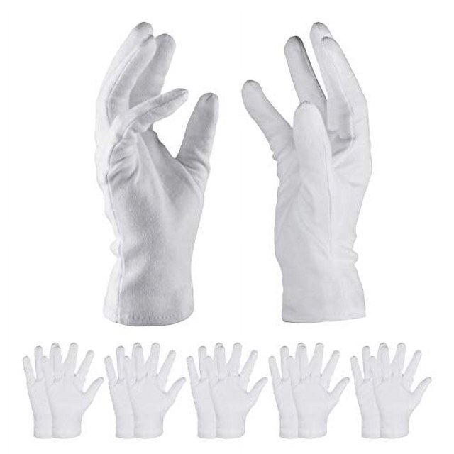 White Cotton Gloves, McoMce 6 Pairs Moisturizing Cosmetic Night Cotton ...