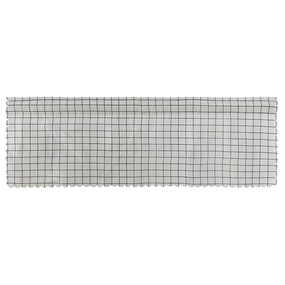 White Cotton Linen Half-Window Curtain for Kitchen Cabinets ...