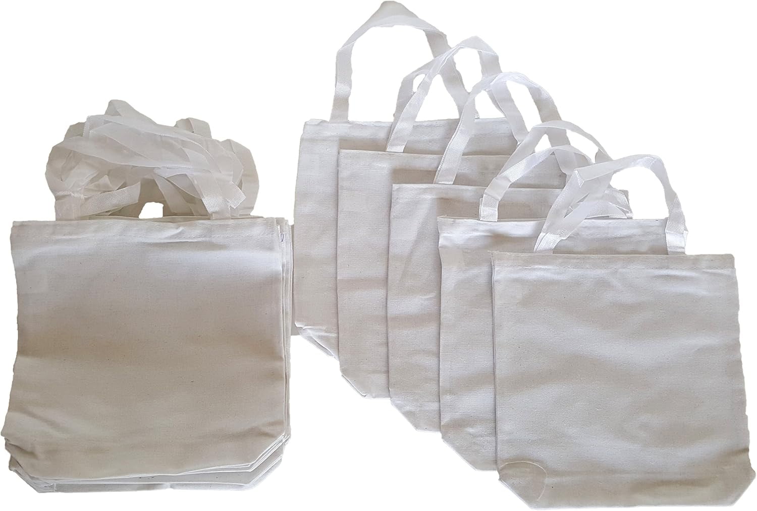 White Cotton Tote Bags, Party Goody Bags, To Go Bags, Storage Bags ...