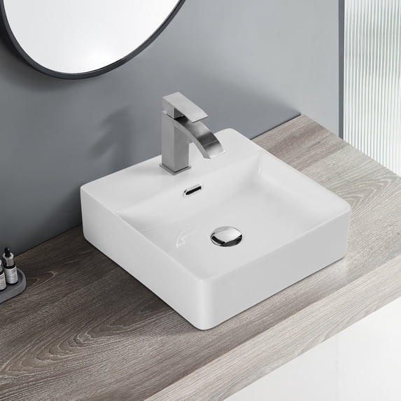 White Countertop Basin | Modern Style | Bathroom Renovation - Walmart.com