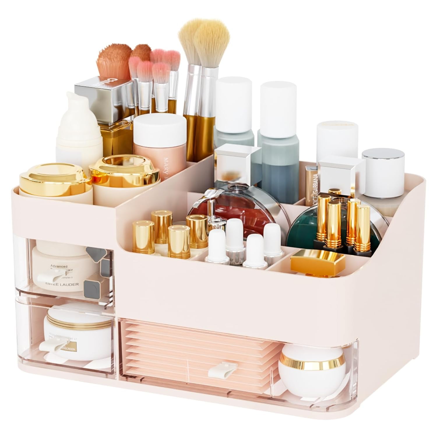 White Countertop Makeup Organizer Capacity Skincare Organizers for ...
