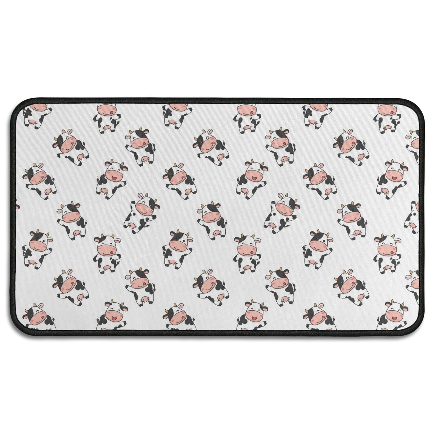 White Cow Happy Cow Pattern Door Rugs,Washable Non Slip Door Mats ...