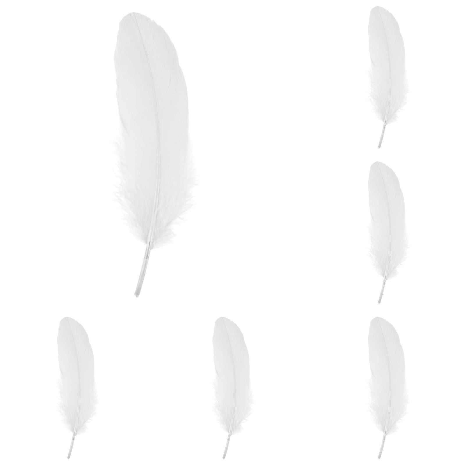 White Craft Fake Feathers - 40pcs 3.9-5.9 inch White Faux Feather for ...
