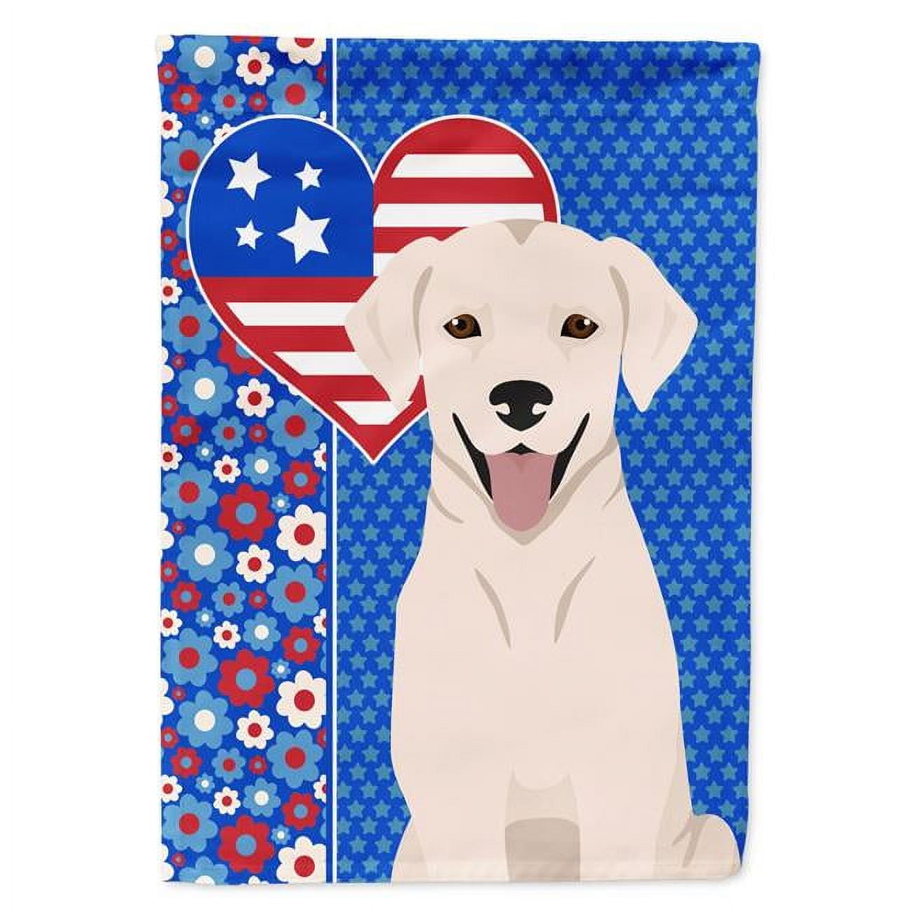 White Cream Labrador Retriever USA American Flag Garden Size - Walmart.com