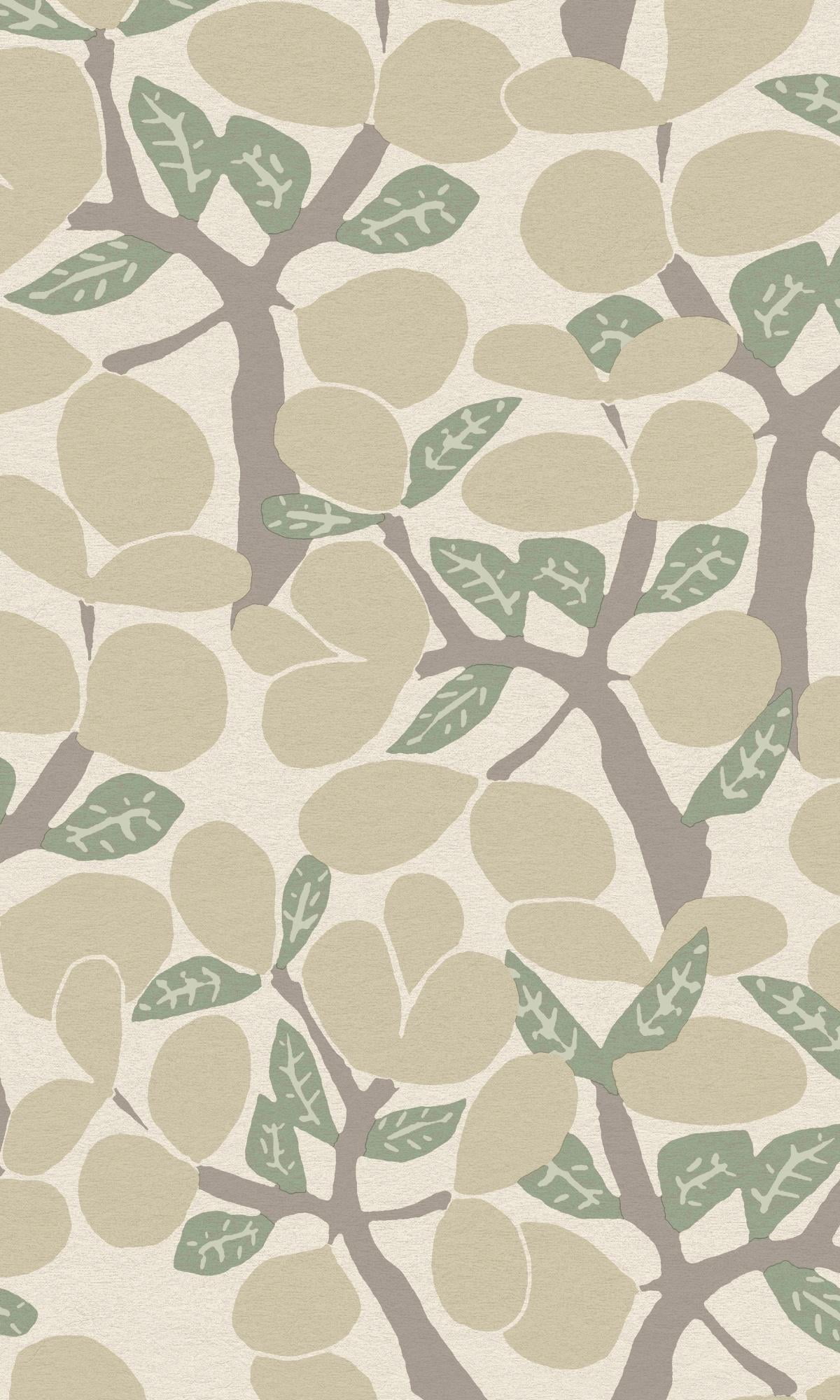 White & Cream Twig Tree Tropical Wallpaper, Double Roll, 57 sqft ...