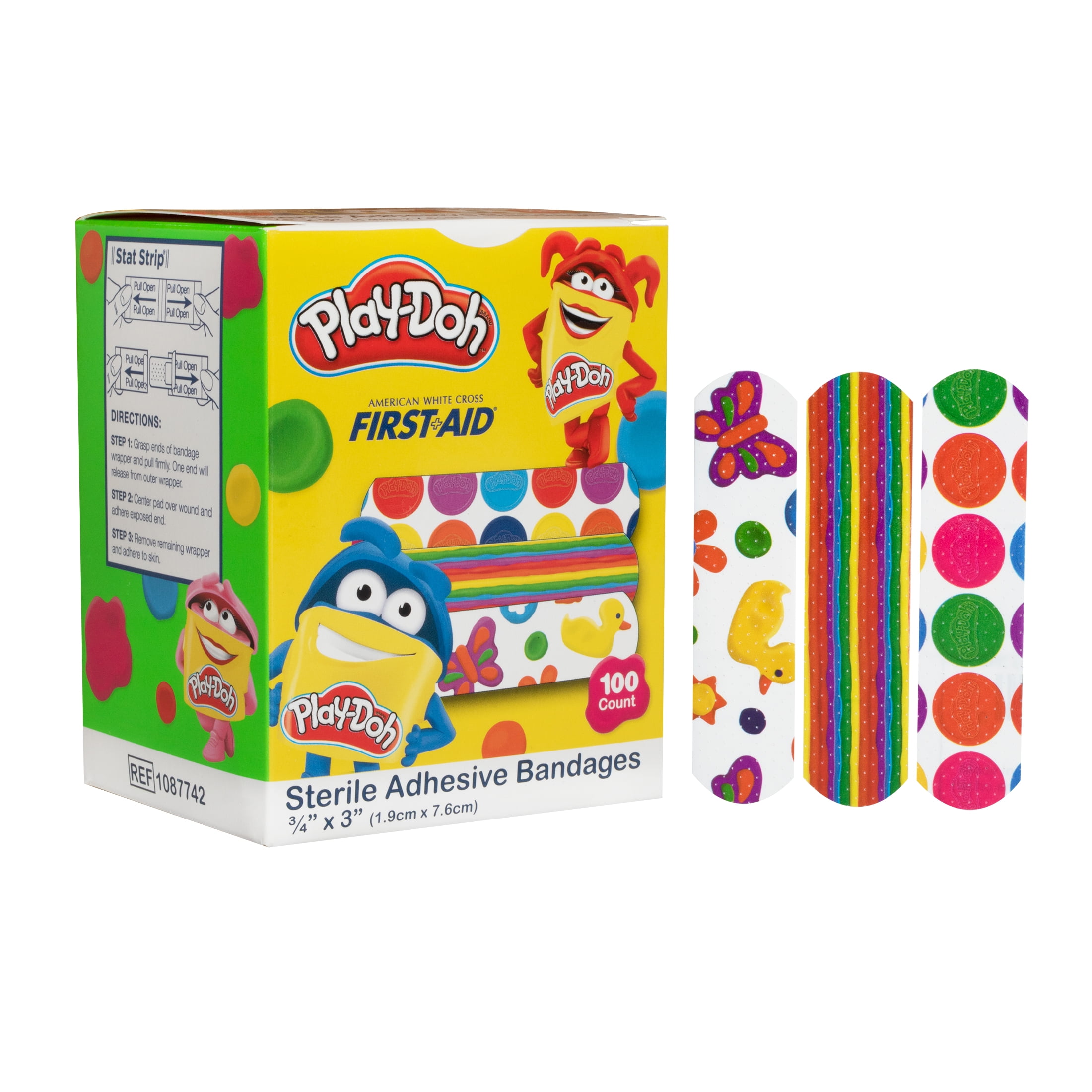 White Cross First Aid Sterile Play-Doh Bandages 100BX - Walmart.com