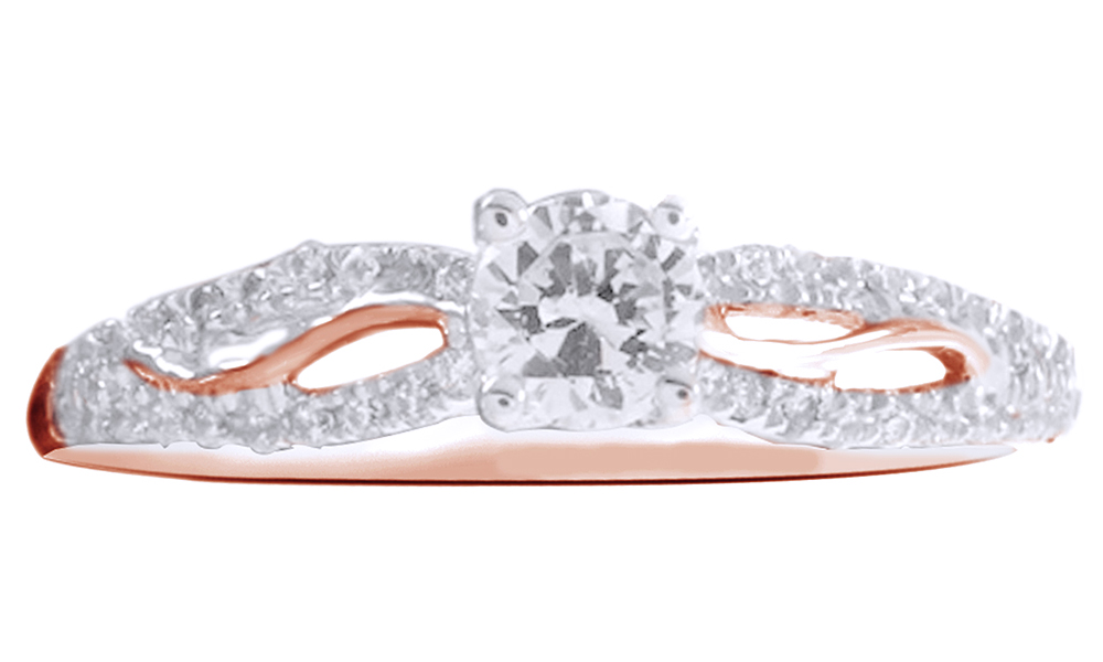 14K Gold Over Sterling Silver Cubic Zirconia Waterfall Cluster Ring ...