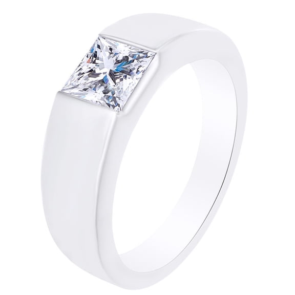 AFFY Princess Cut Cubic Zirconia Solitaire Engagement Ring in 14k ...