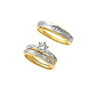 Pompeii 1 5/8 Ct Oval Diamond Engagement Ring & Matching Band 14k White Gold Lab Grown - Walmart.com