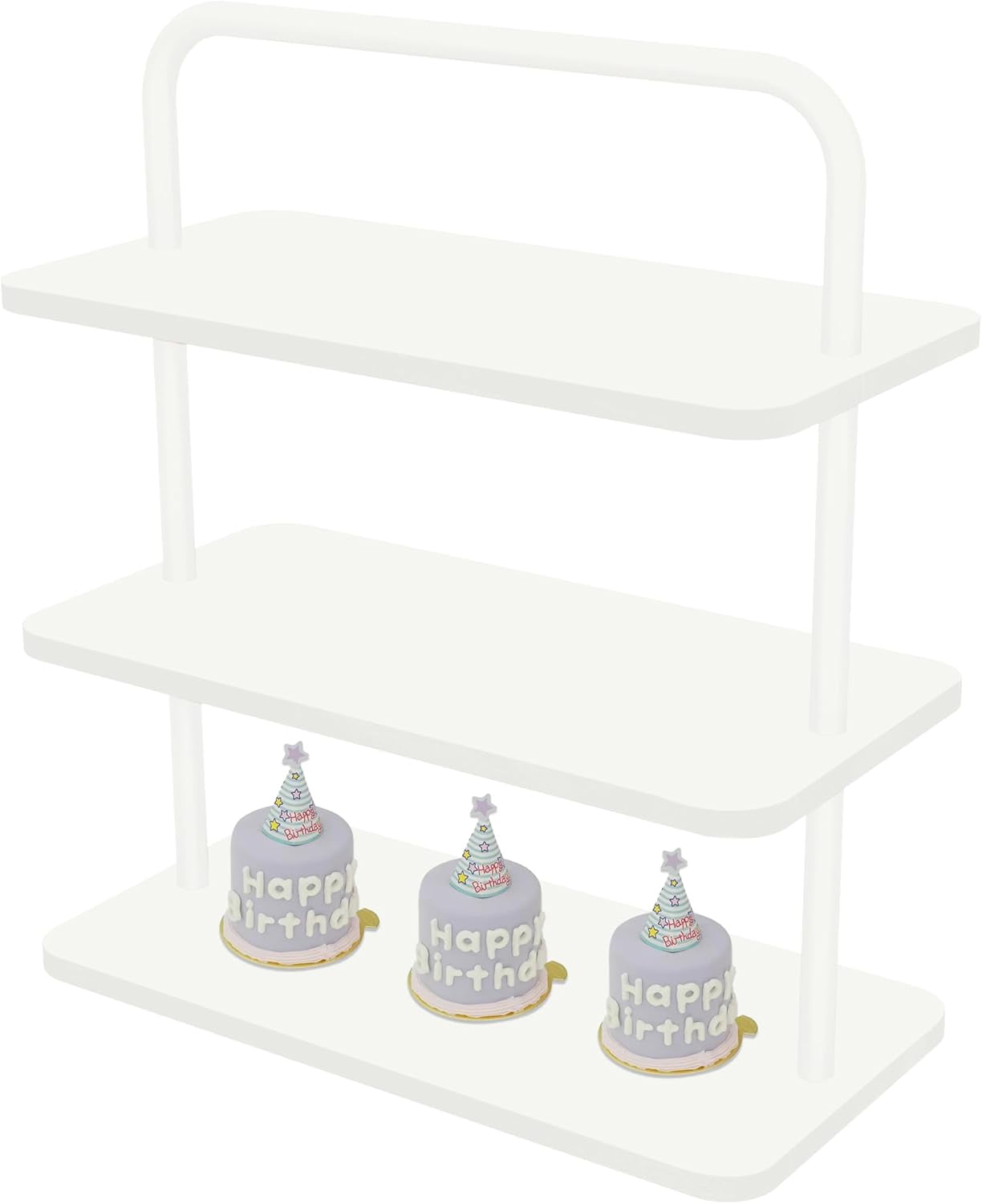 White Cupcake Stand for 50 Cupcakes, 3-Tier Wooden Cupcake Display ...