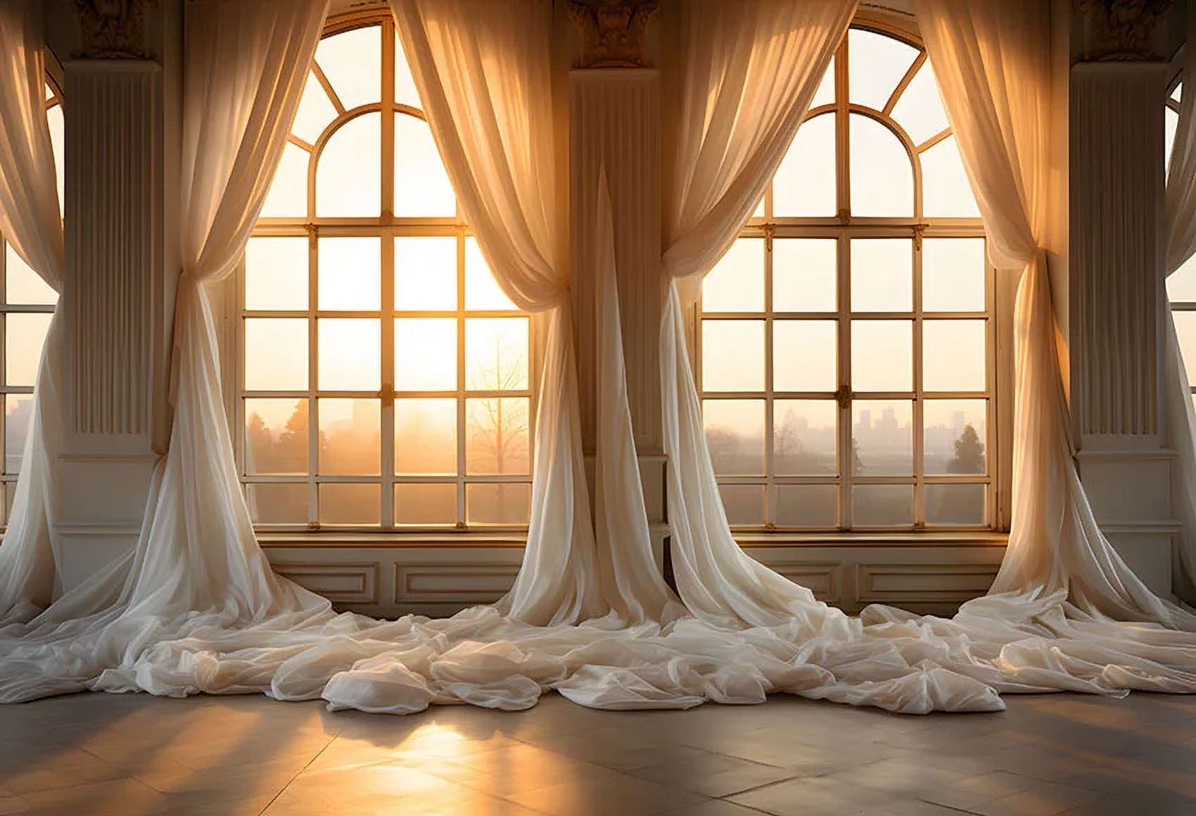White Curtain French Window Adult Birthday Wedding Maternity Portrait r ...