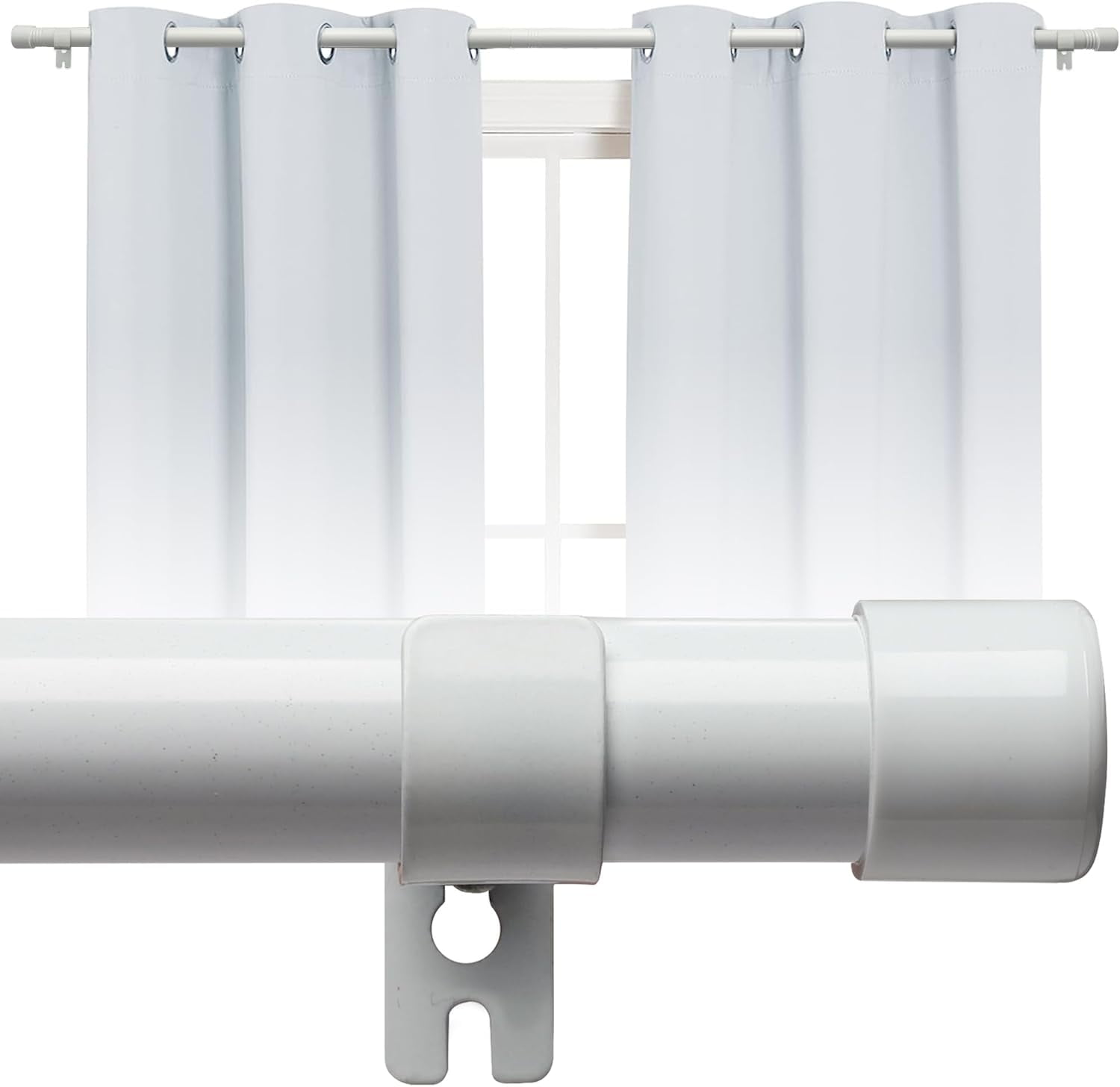White Curtain Rod - Heavy Duty 1 Inch Curtain Rods for Windows 30 to 46 ...