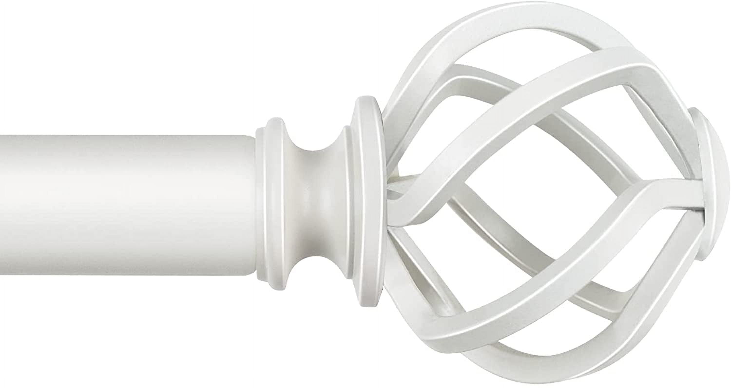 White Curtain Rod for Windows 66 to 120 Inch(5.5-10ft), 1 Inch Heavy ...