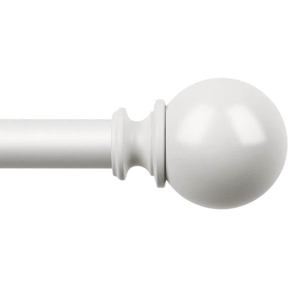 White Curtain Rod for Windows 72 to 144 Inches (6-12ft), 7/8 Inch Long ...