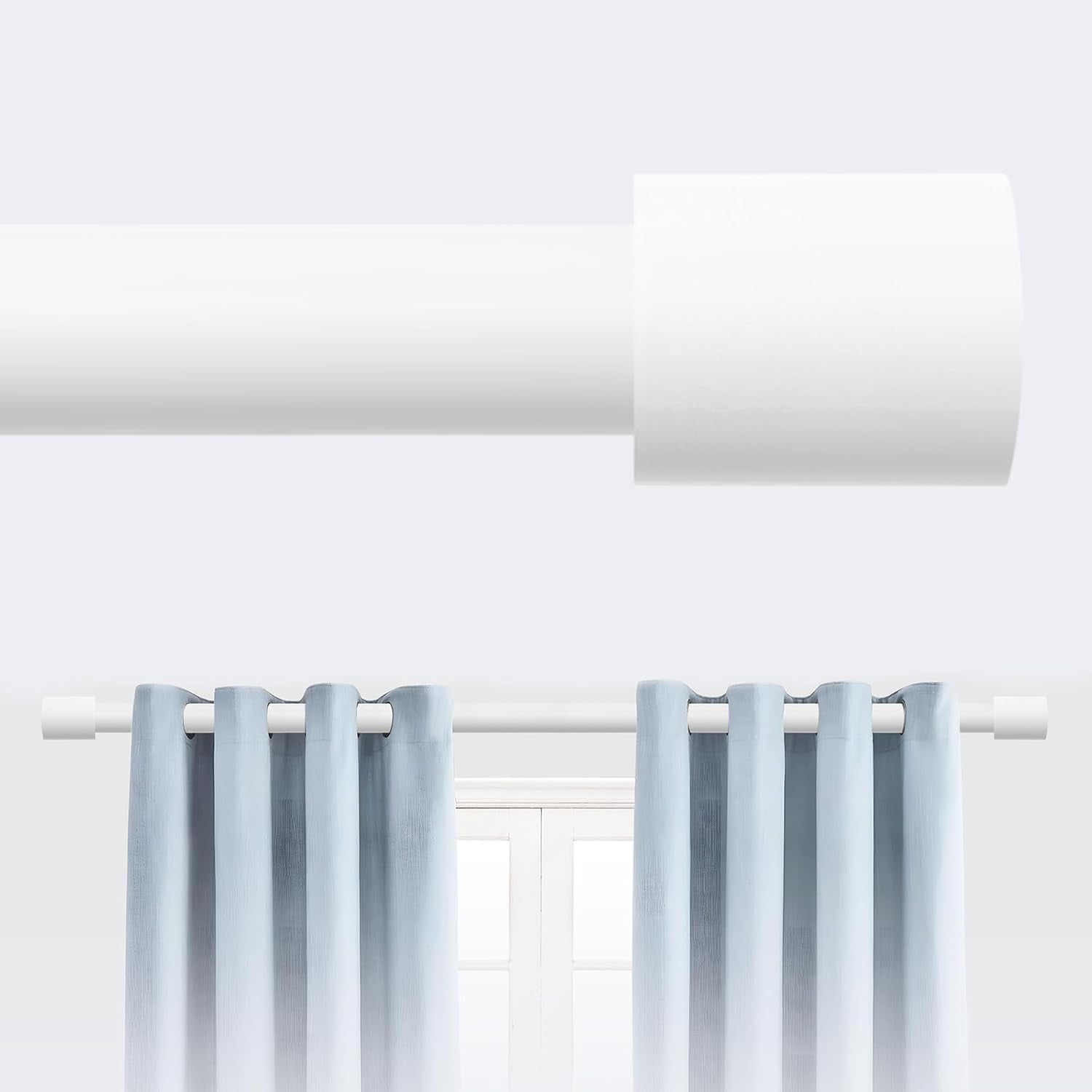 White Curtain Rods for Windows 48 To 84 Inch (4-7ft), 1 Inch Adjustable ...