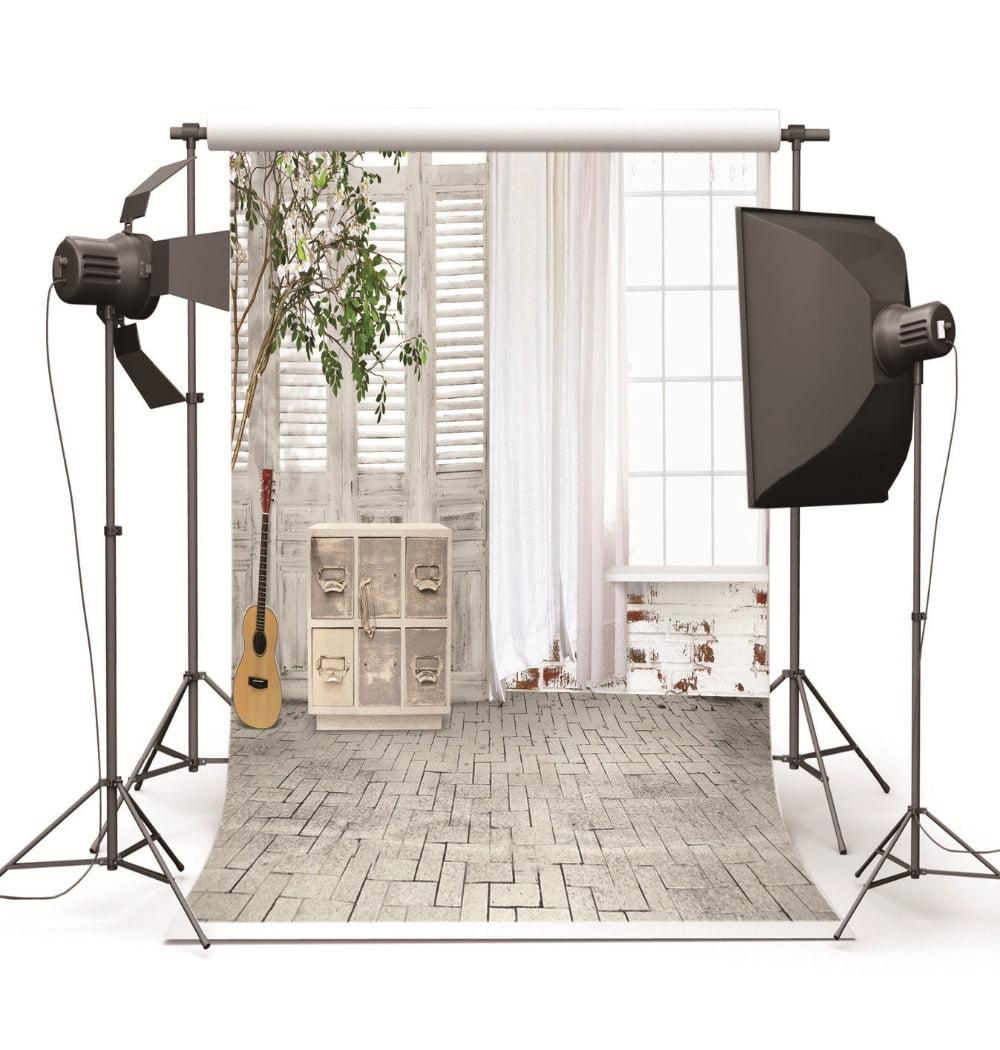 White Curtain Room Vinyl Photography Background Customize Backdrop ...