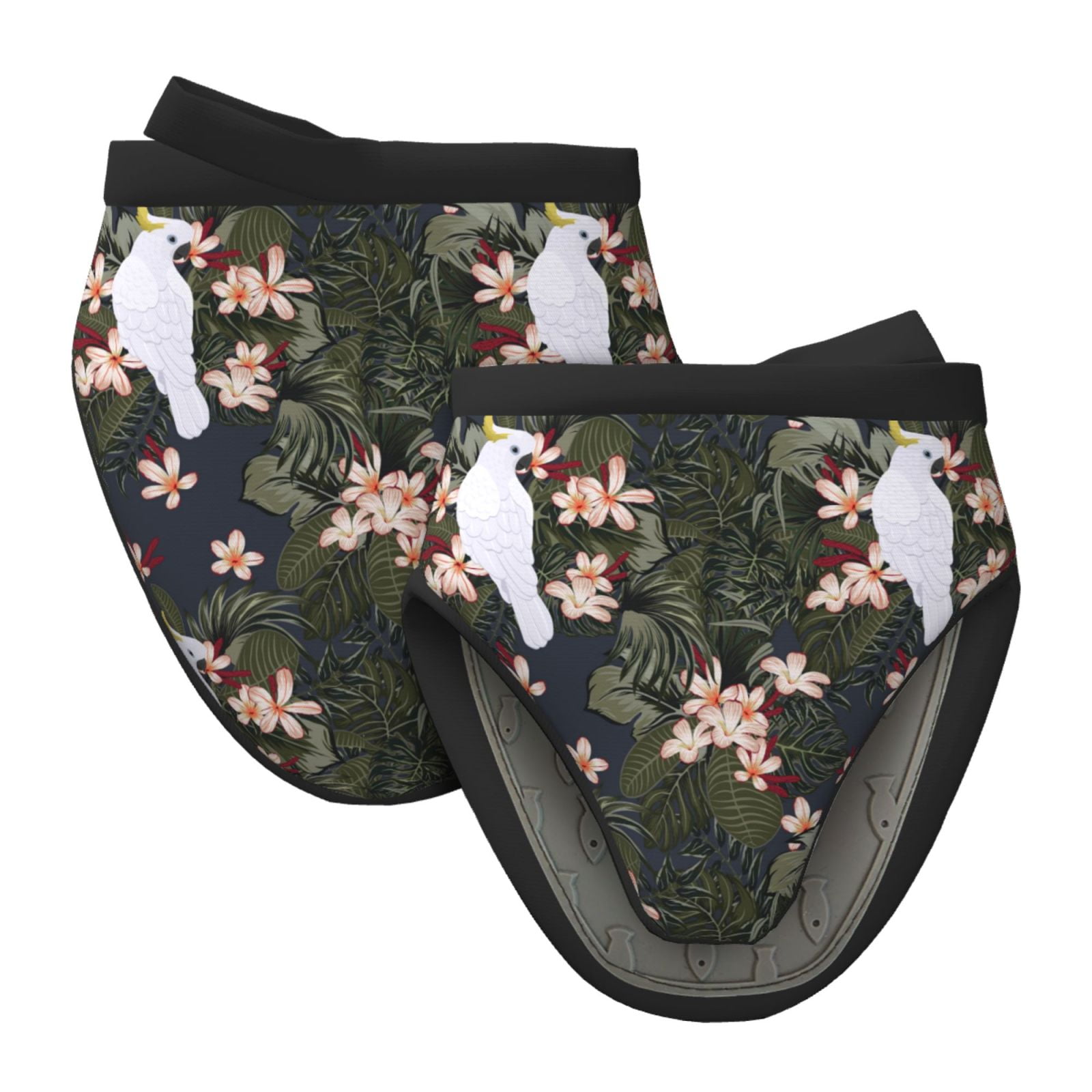 White Cute Cockatoo Parrot Plant Oven Mitts Heat Resistant - Soft ...