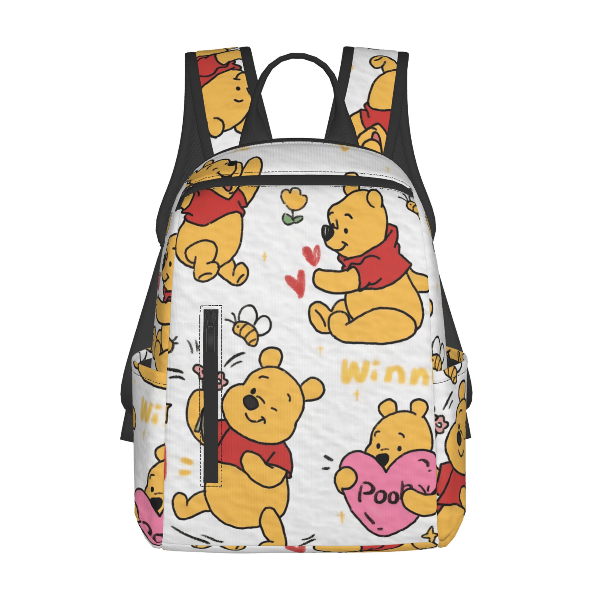 White Cute Win-nie The Po-oh Lightweight Backpack, Casual Travel ...