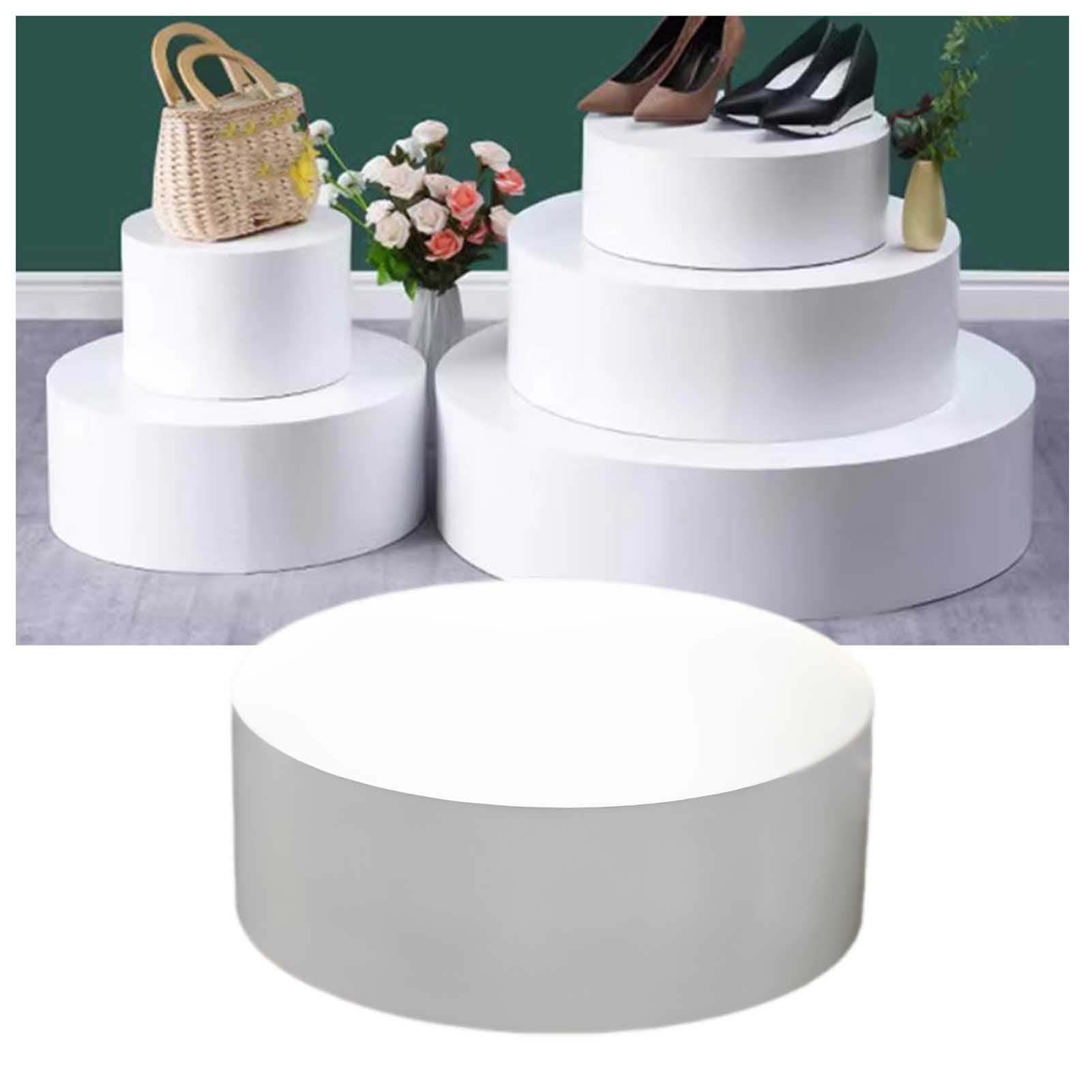 White Cylinder Pedestal Display Plinth for Clothing Store,Portable ...