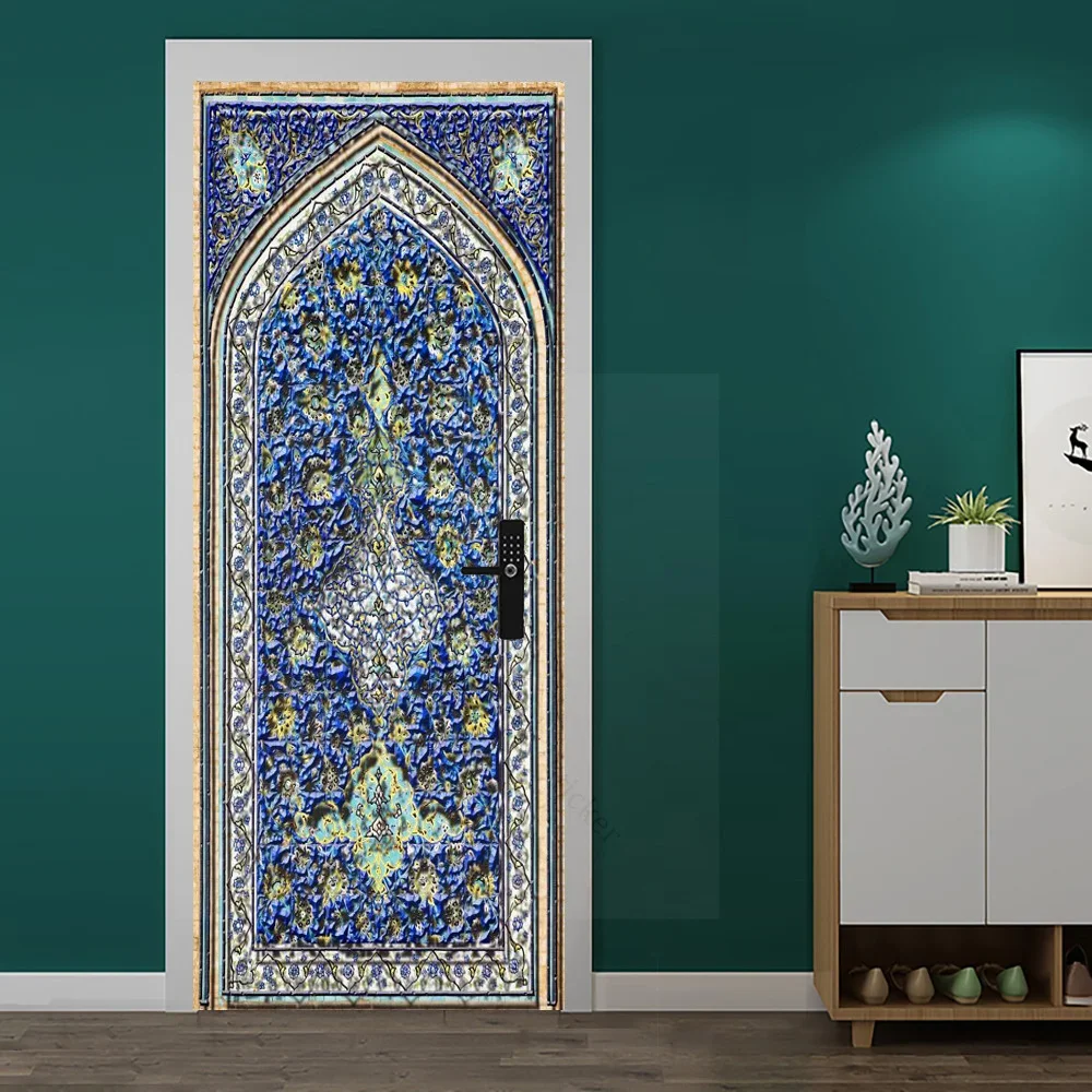 White D Self-adhesive Door Sticker Art Arch Refurbish Poster Muslim ...