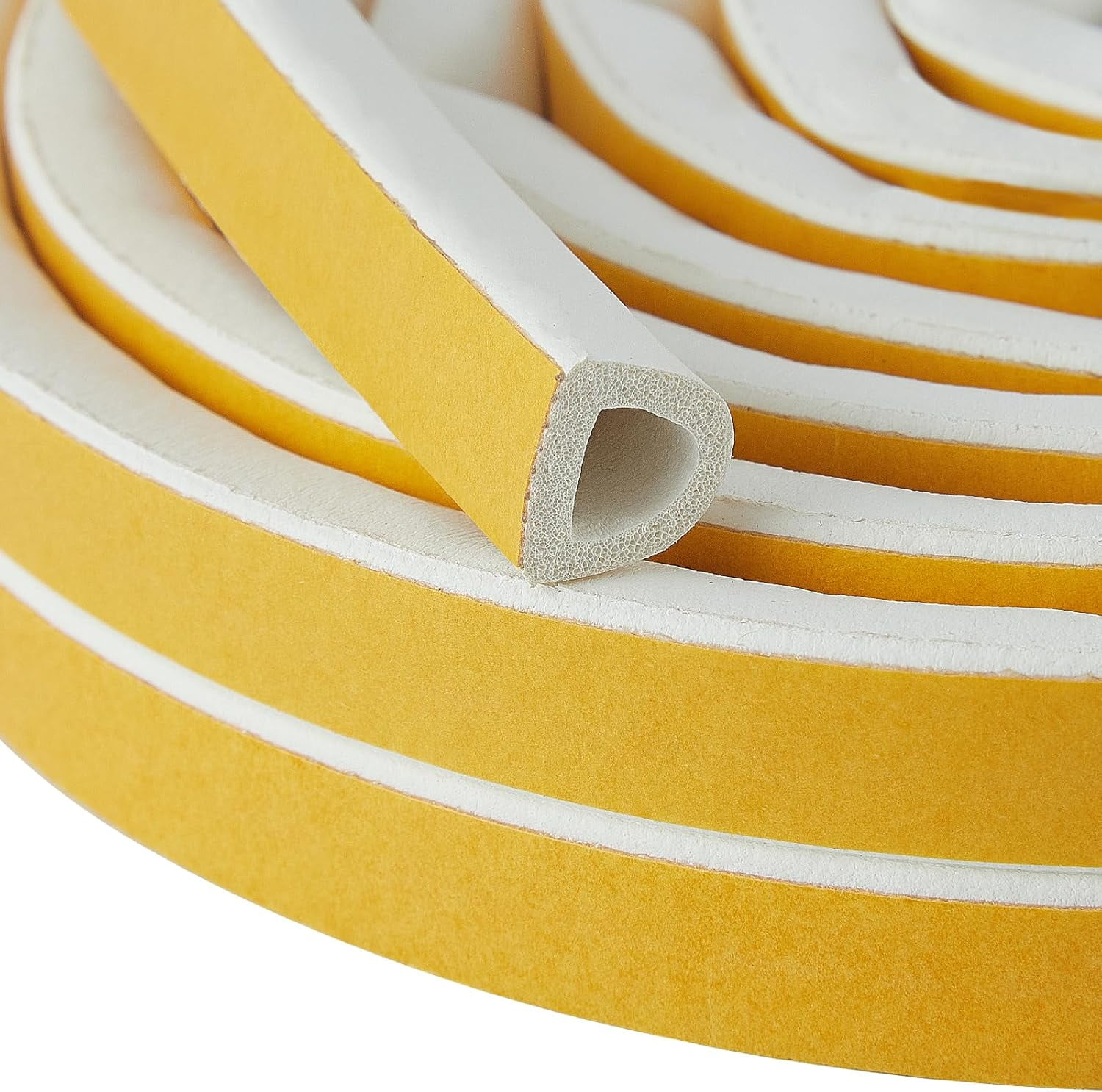 White D-Shape Weather Stripping Seal Strip 20FT Door Window Gap Filler ...