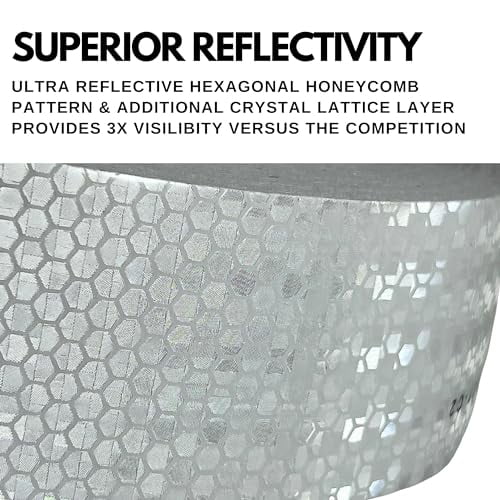 White DOT-C2 Reflective Tape Conspiciuity Tape - COMMERCIAL ROLL, HIGH INTENSITY, STRONG ...