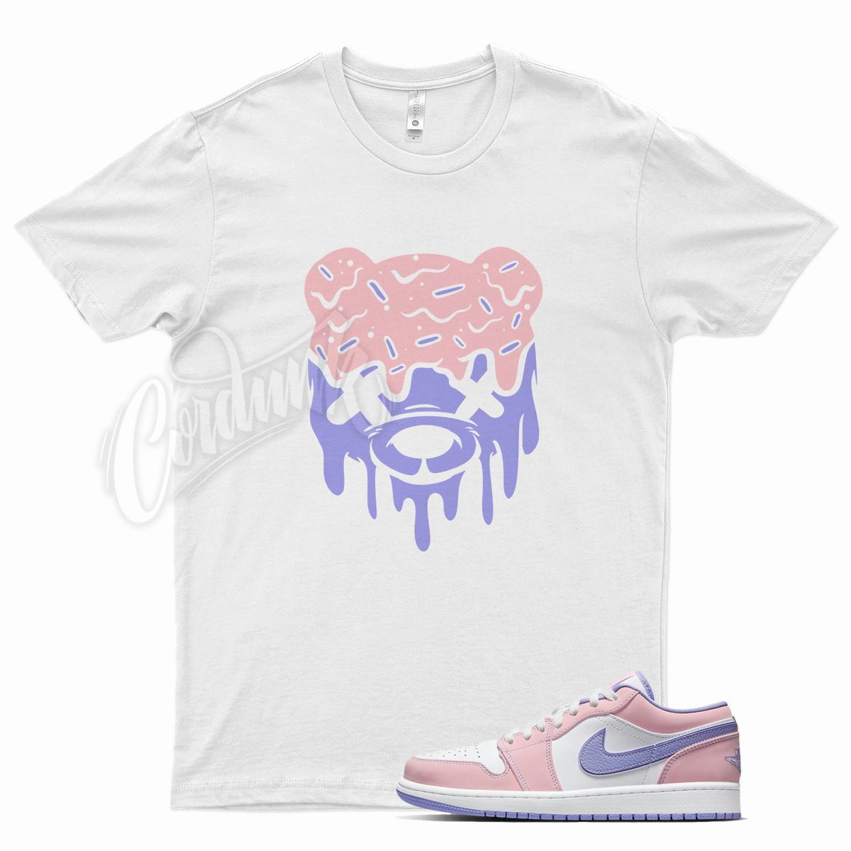 White DRIPPY T Shirt for J1 1 Arctic Punch Purple Pulse Easter Pink ...