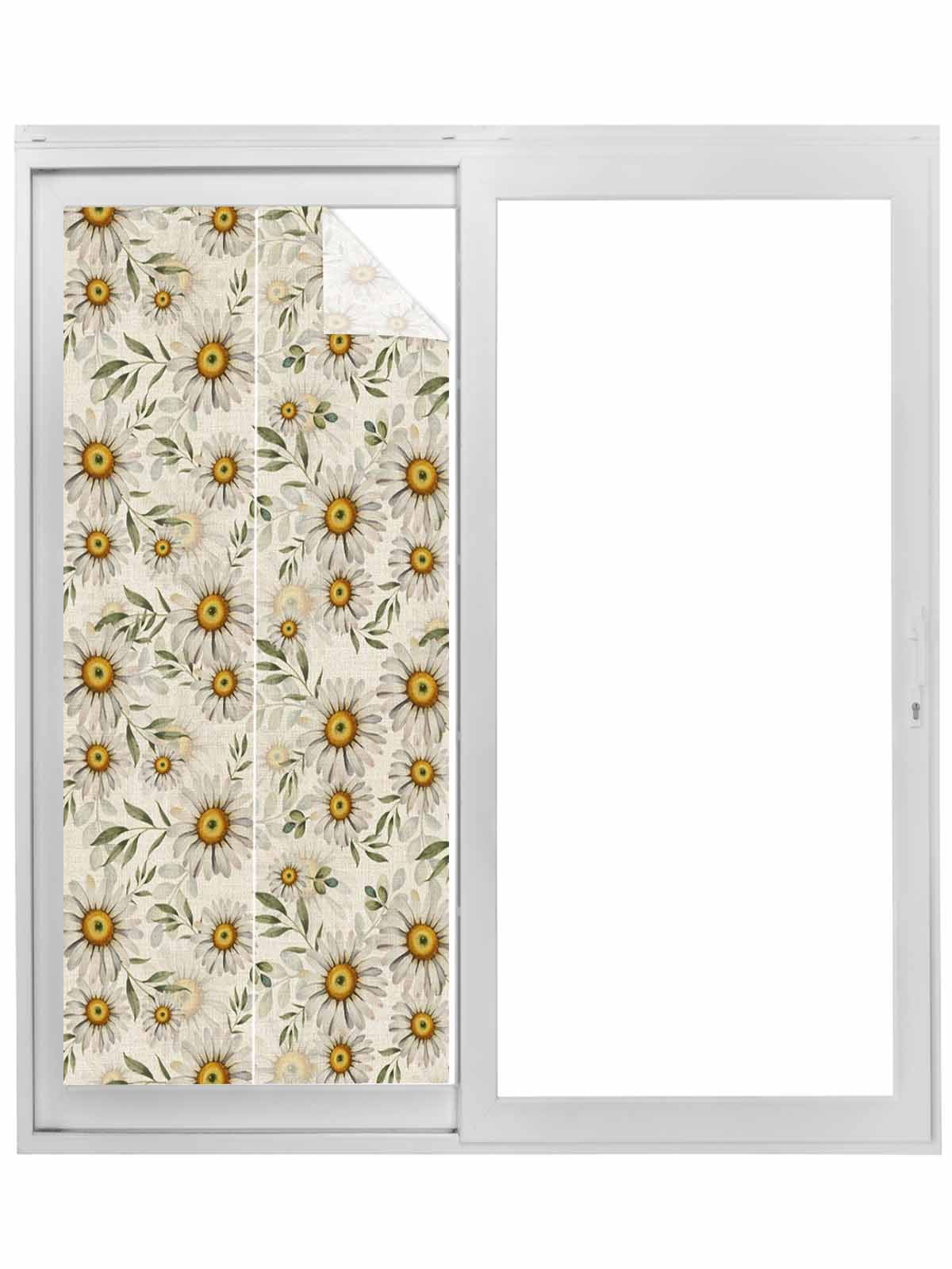 White Daisies Window Privacy Film Stained Glass Window Film Decorative ...