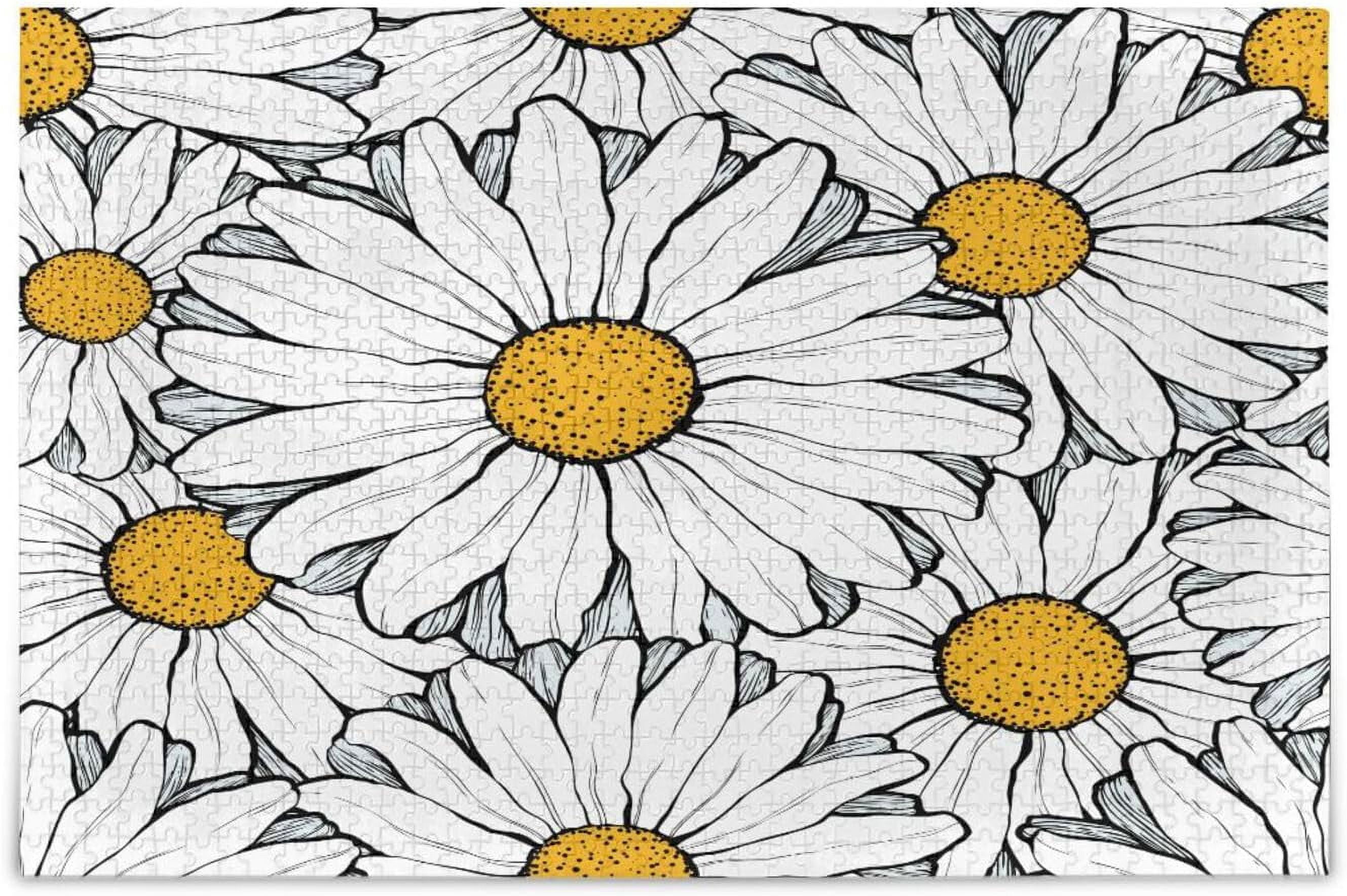 White Daisy 500 Piece Jigsaw Puzzle for Adults, Family Game ...