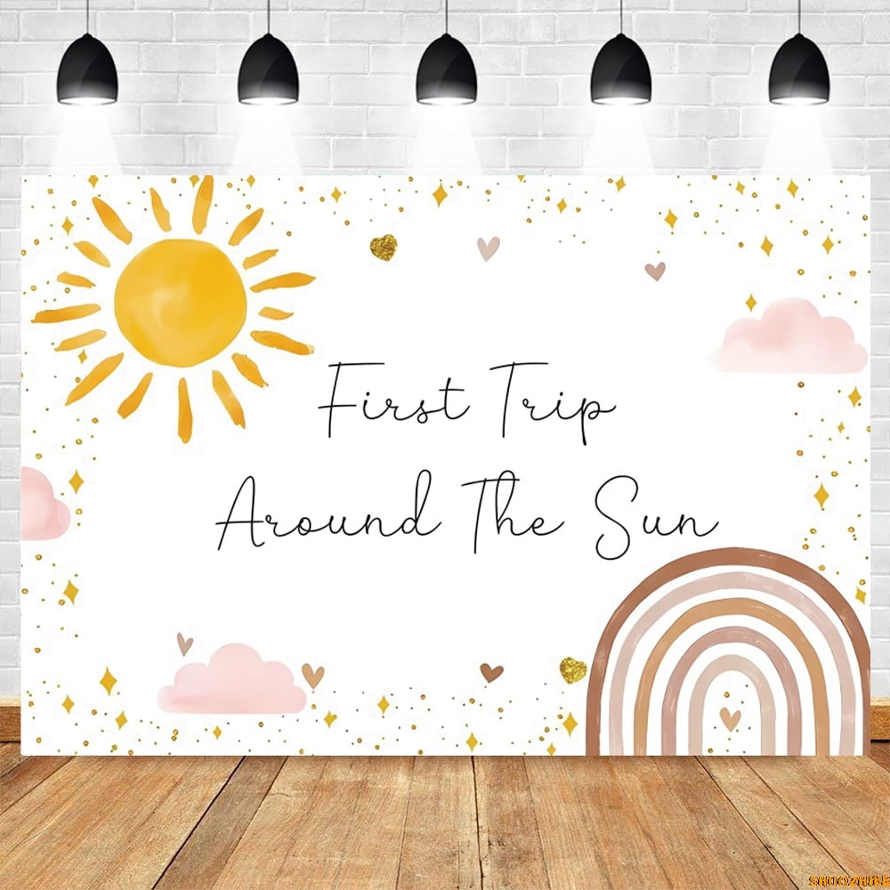 White Daisy Backdrop Sun Sunshine Car Newborn Baby Shower Kids Birthday ...