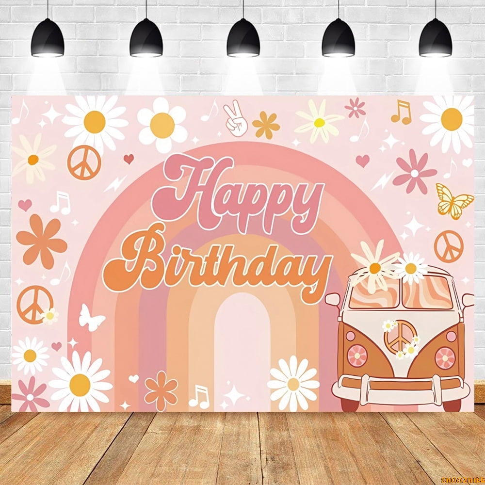 White Daisy Backdrop Sun Sunshine Car Newborn Baby Shower Kids Birthday ...