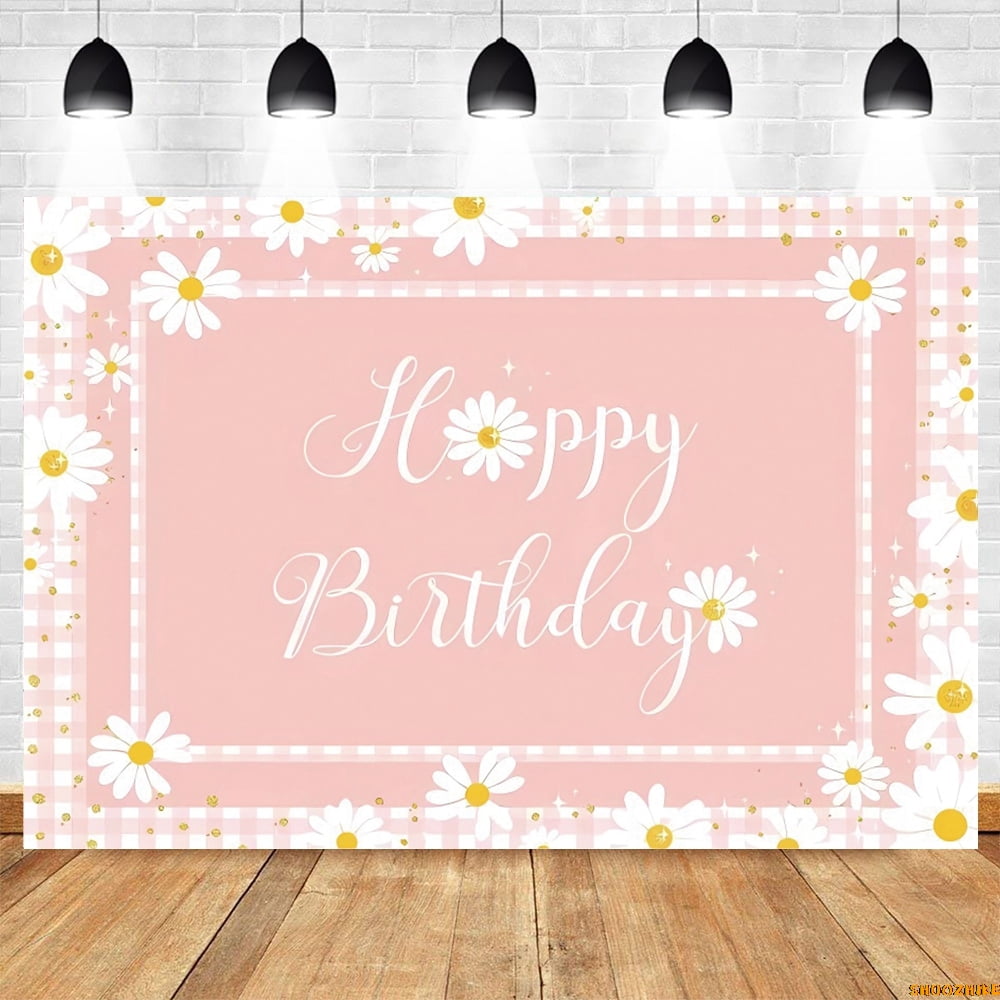 White Daisy Backdrop Sun Sunshine Car Newborn Baby Shower Kids Birthday ...