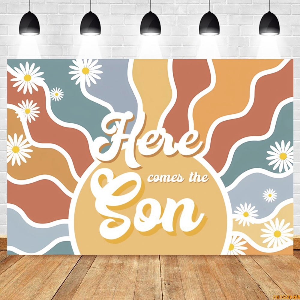 White Daisy Backdrop Sun Sunshine Car Newborn Baby Shower Kids Birthday ...