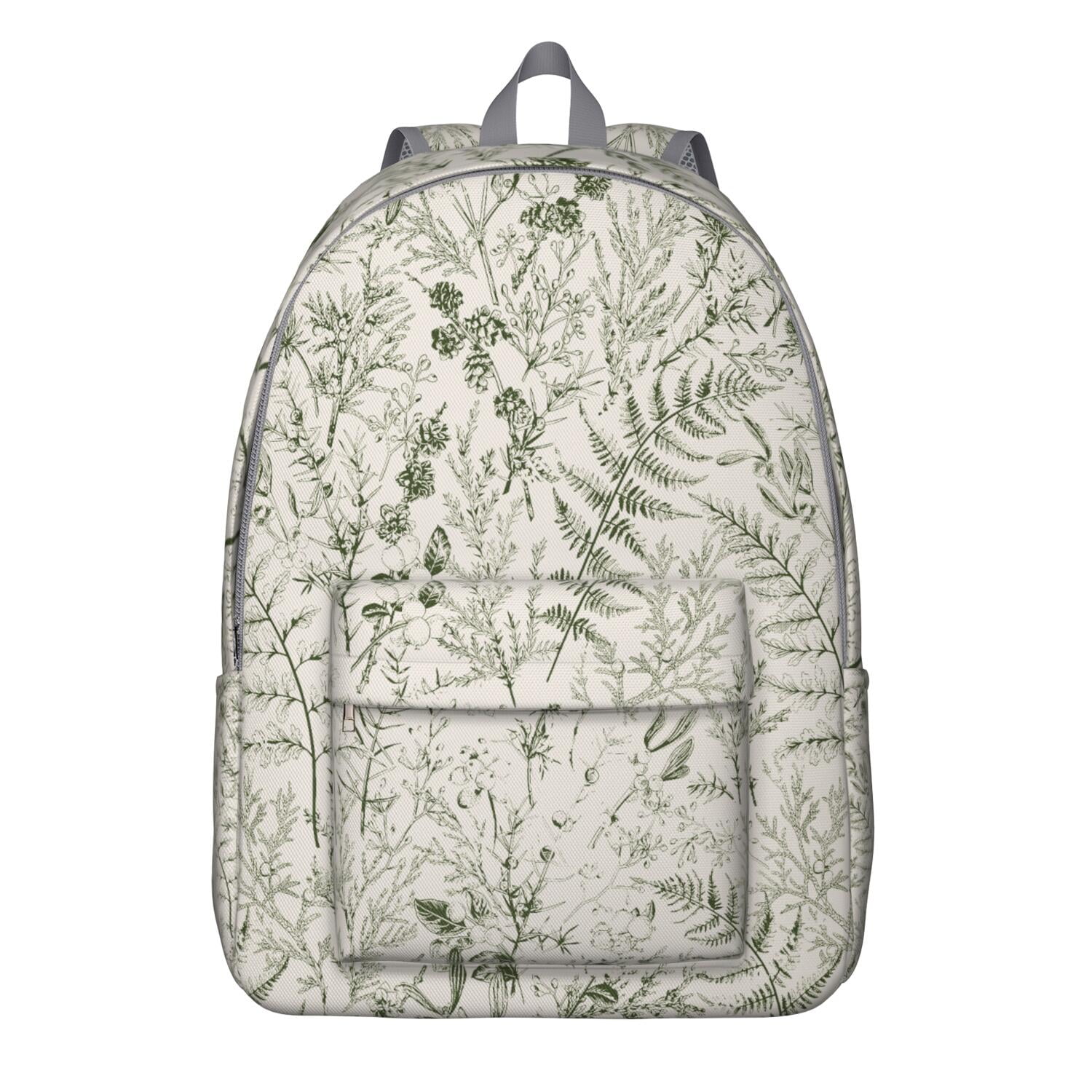 White Daisy Backpack - Floral Waterproof School Bag with Clean Vintage ...