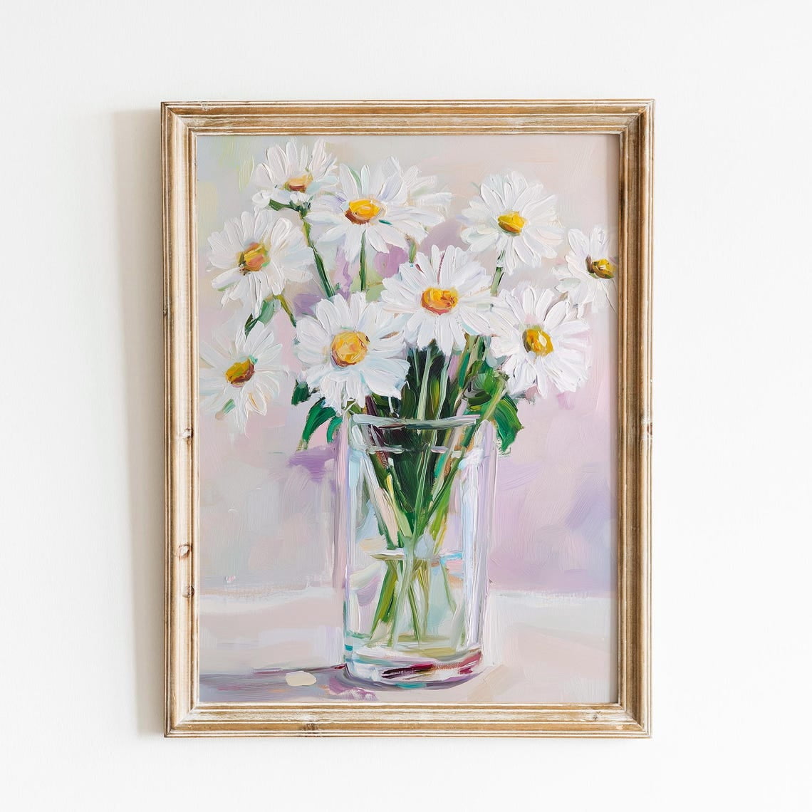 White Daisy Bouquet Soft Pastel Floral Wall Art Cottagecore Daisy Vase ...