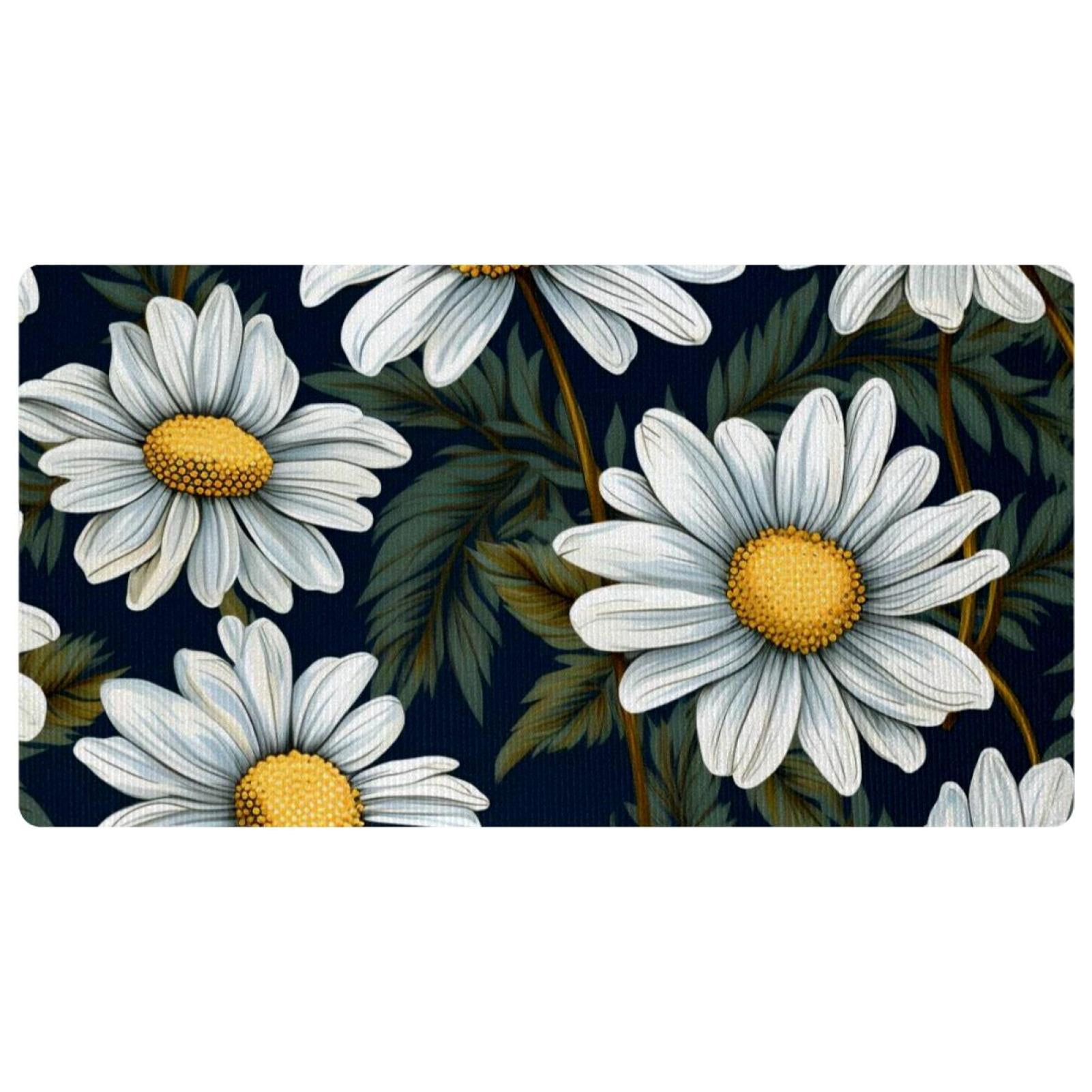 White Daisy Deluxe Kitchen Mats for Floor - Anti Fatigue, Large ...