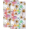 White Daisy Floral Hand Towel for Bathroom Set of 2 Hand Bath Towels ...