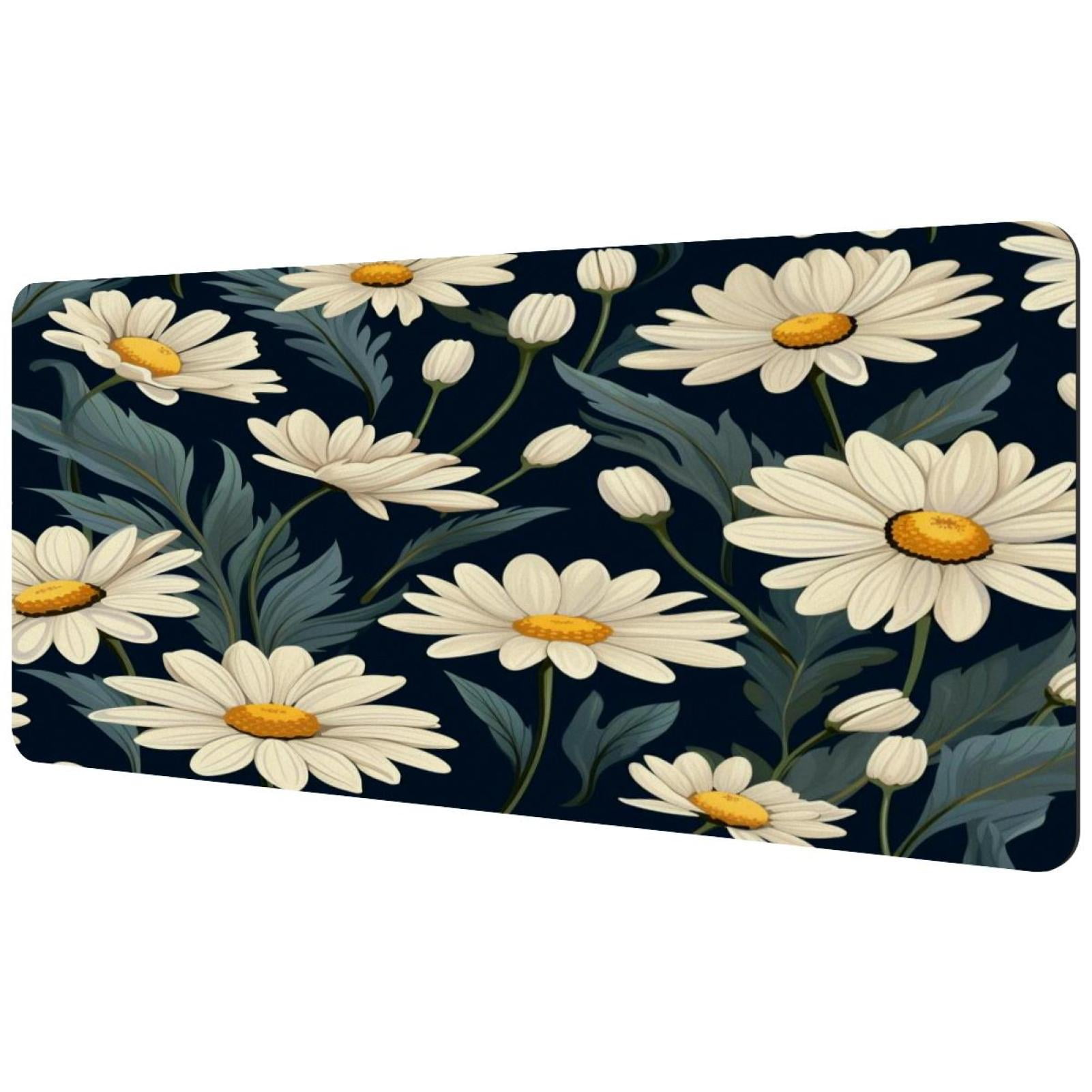 White Daisy Flowers Mouse Pad, Large Mousepad for Office Home Laptop ...