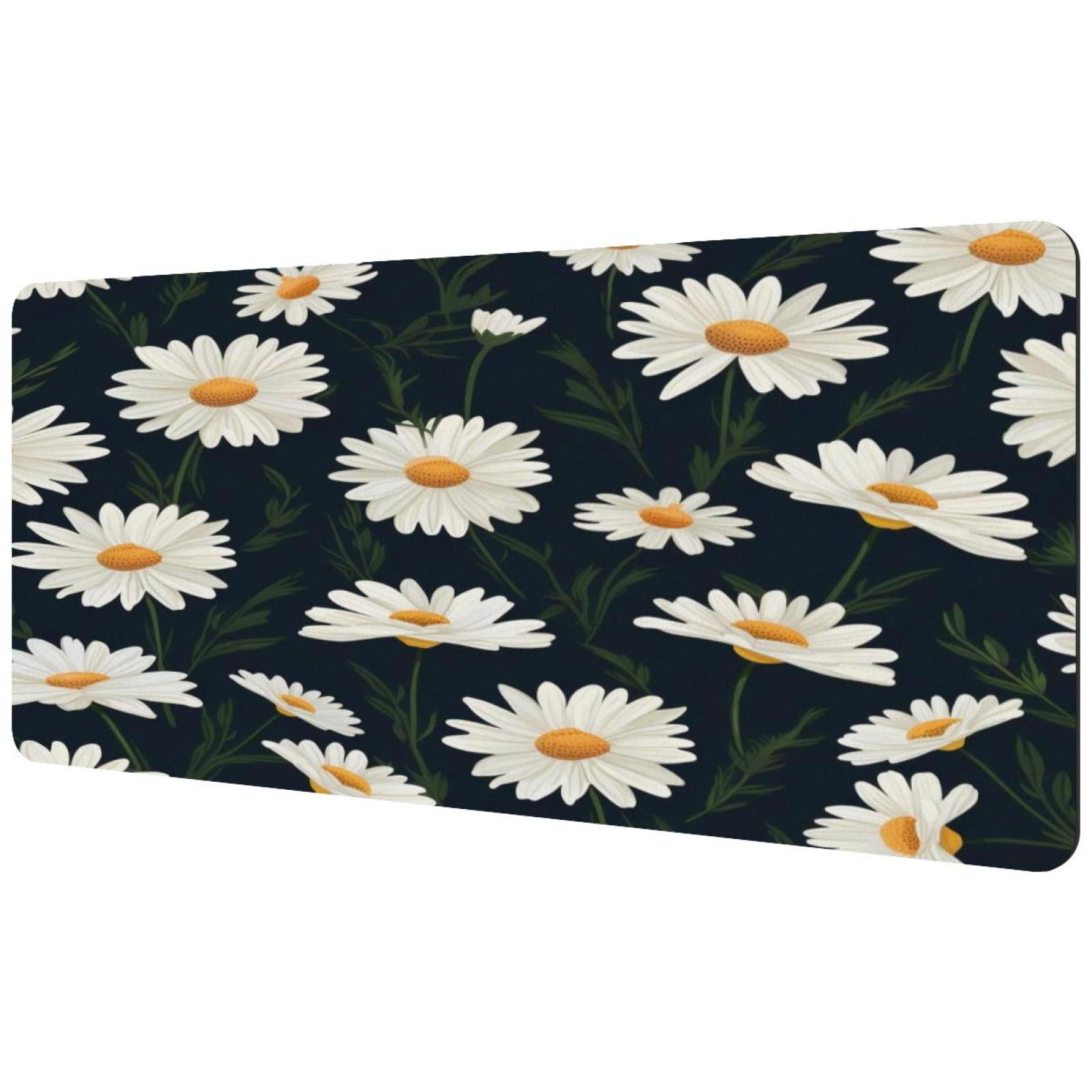 White Daisy Flowers Mouse Pad, Large Mousepad for Office Home Laptop ...