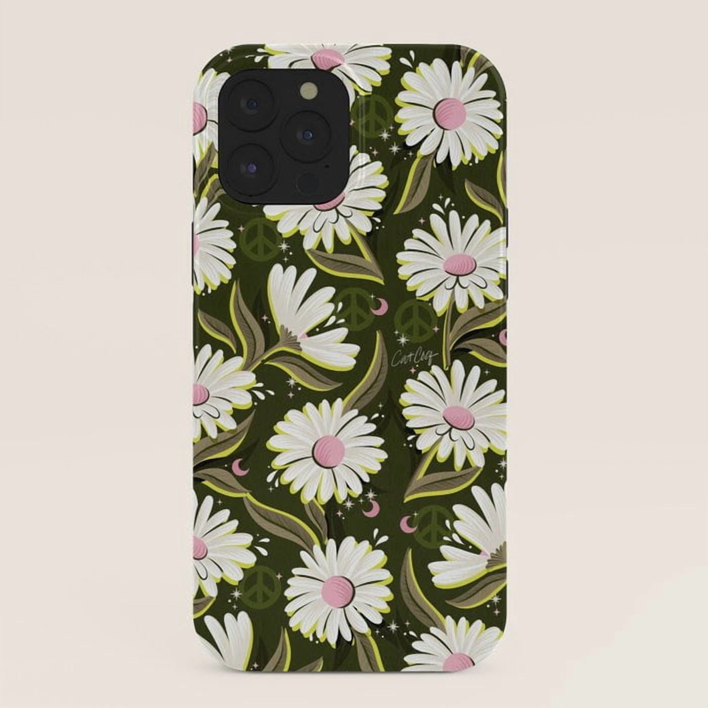 White Daisy, Peace Sign and Crescent Moon Tough Phone Case for Apple ...