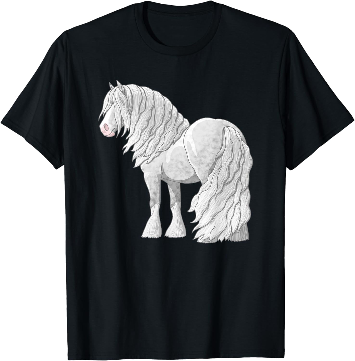White Dapple Gray Gypsy Vanner Irish Cob Draft Horse T-Shirt - Walmart.com