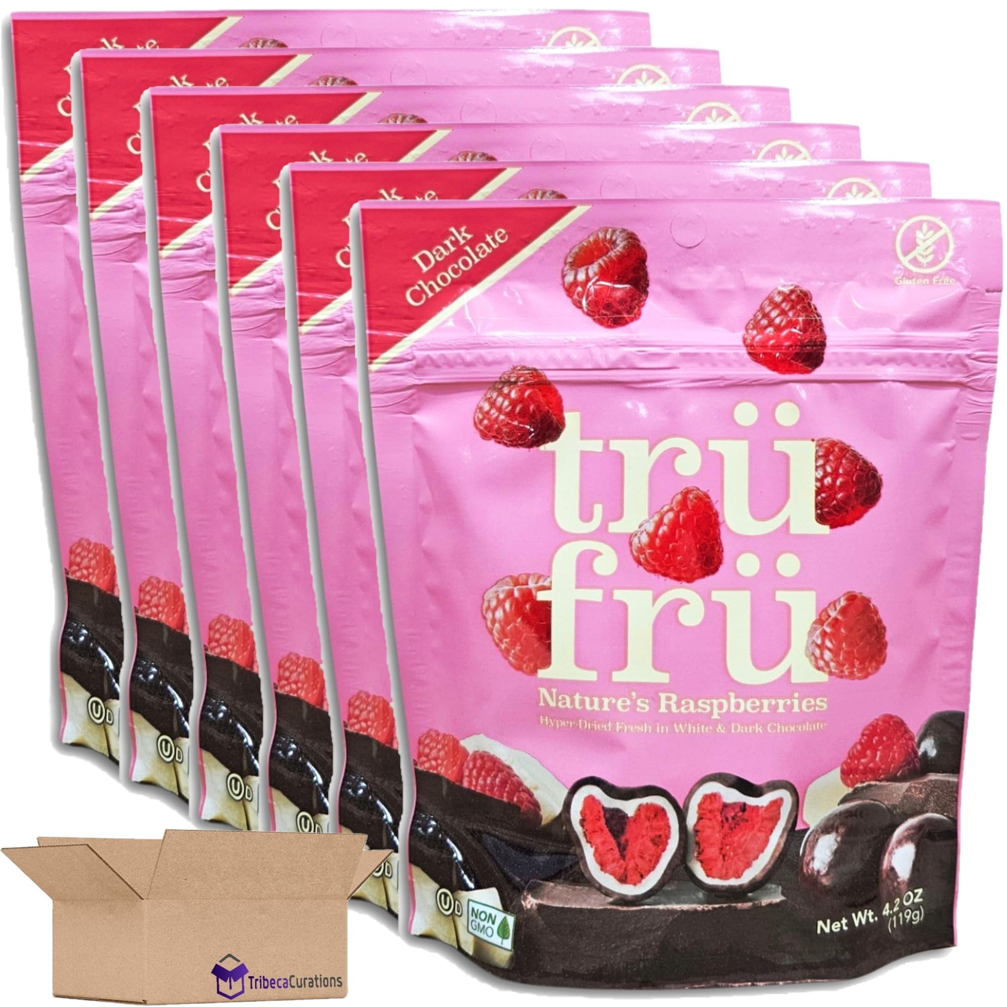 Tru Fru White & Dark Chocolate Covered Hyper-Dried Fresh Raspberries ...