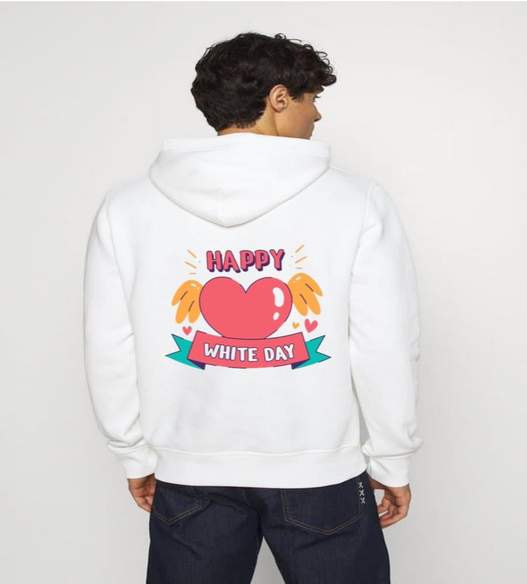 White Day Labels Hoodie – Elegant, Minimalist Design with Love-Themed ...