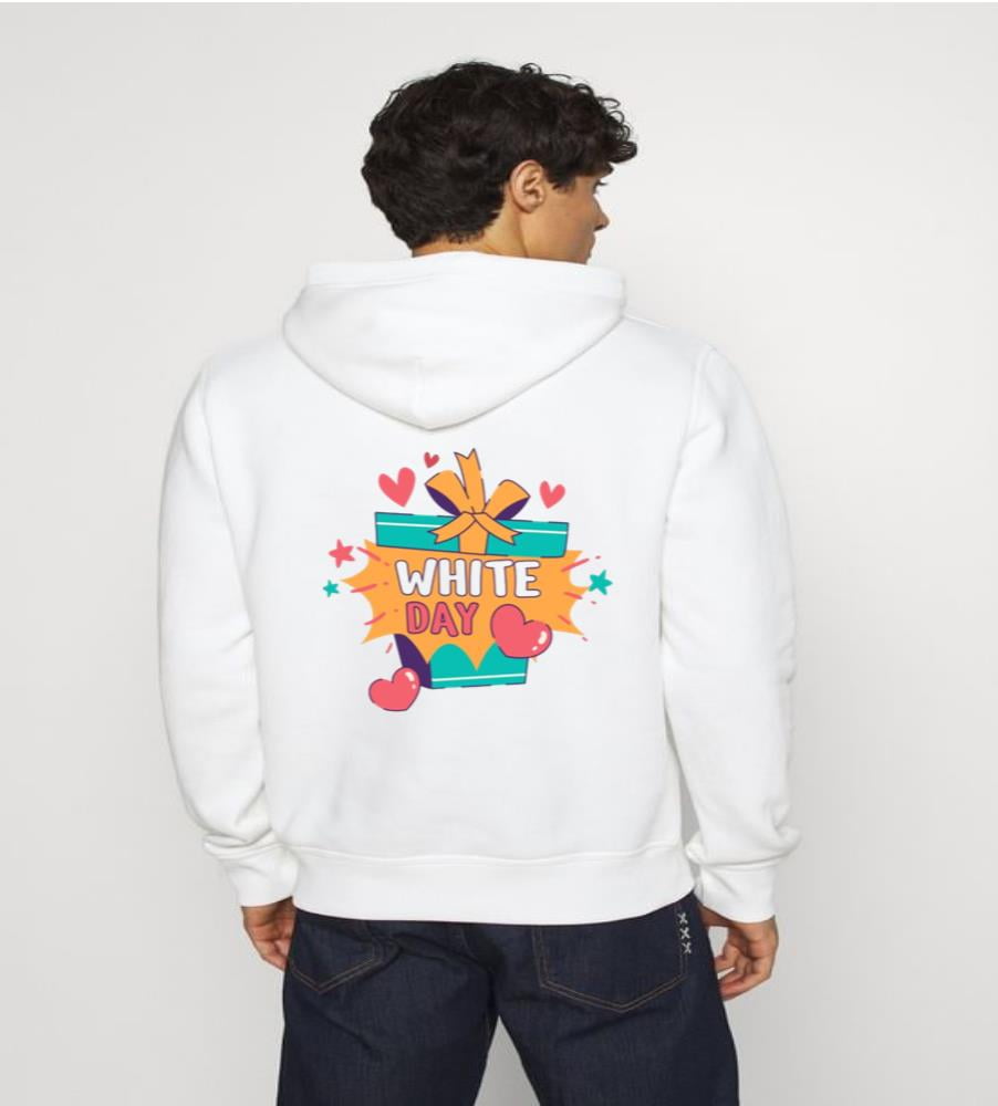 White Day Labels Hoodie – Simple, Stylish Design with Love-Inspired ...